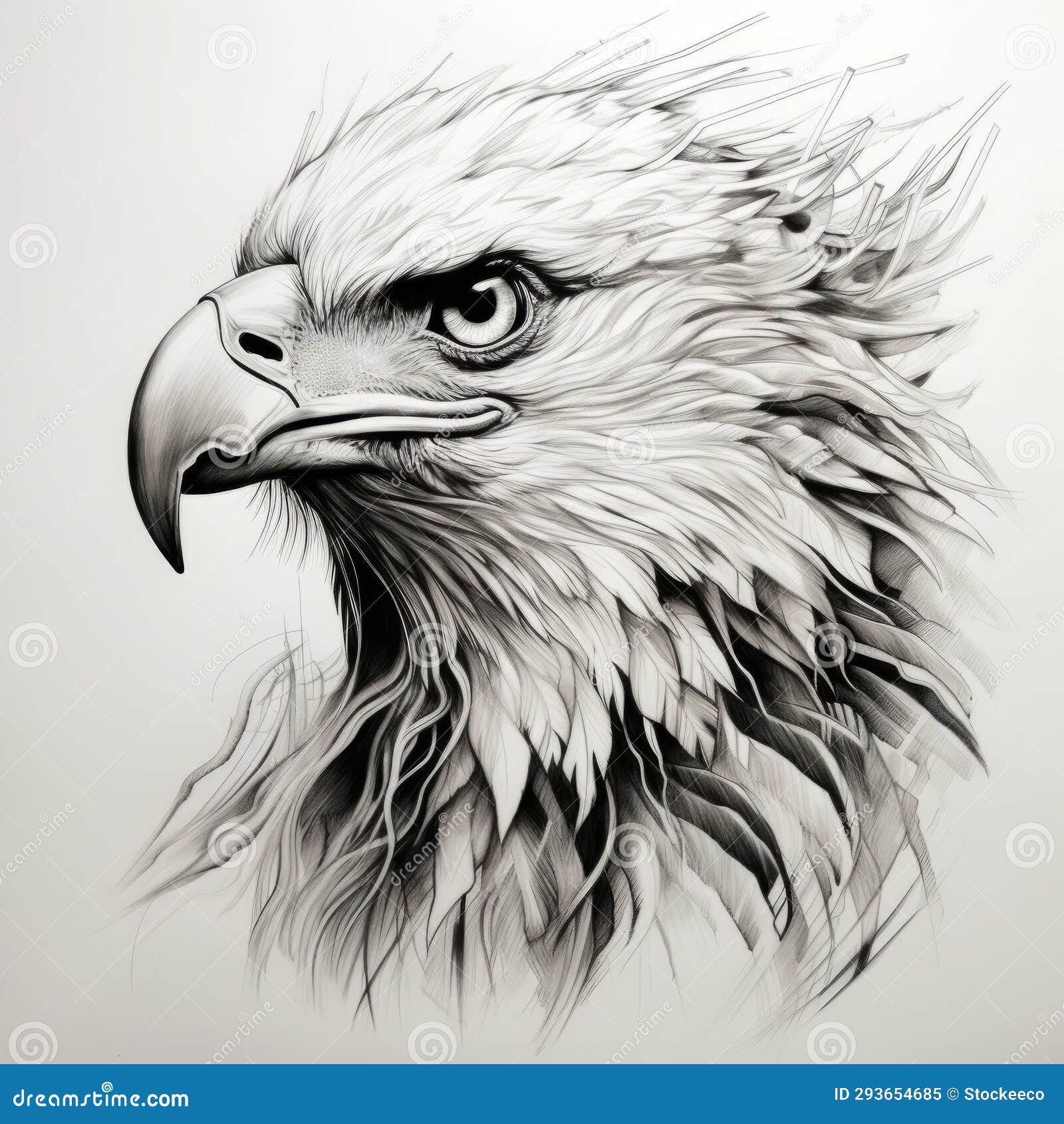 Hyperrealistic Eagle Face Drawing: Flawless Line Work And Animal ...