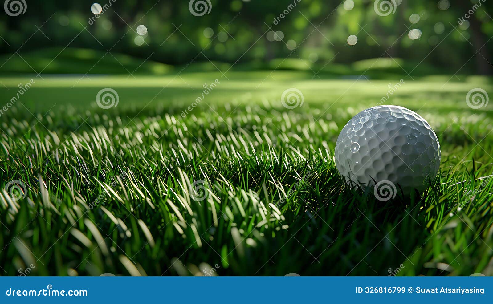 Hyperrealistic Grass Texture with a Golf Ball in Focus Stock ...