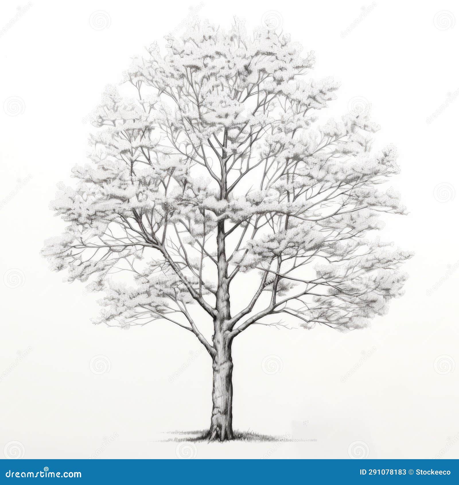 Hyperrealistic Hand Drawing of a Beech Tree by Son Stock Illustration ...