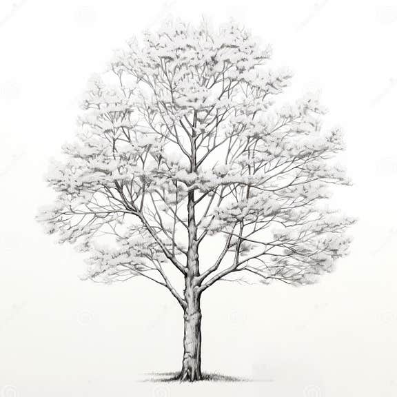 Hyperrealistic Hand Drawing of a Beech Tree by Son Stock Illustration ...