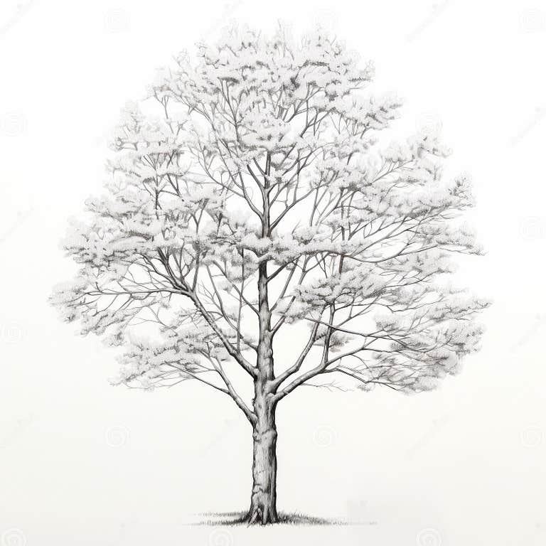 Hyperrealistic Hand Drawing of a Beech Tree by Son Stock Illustration ...