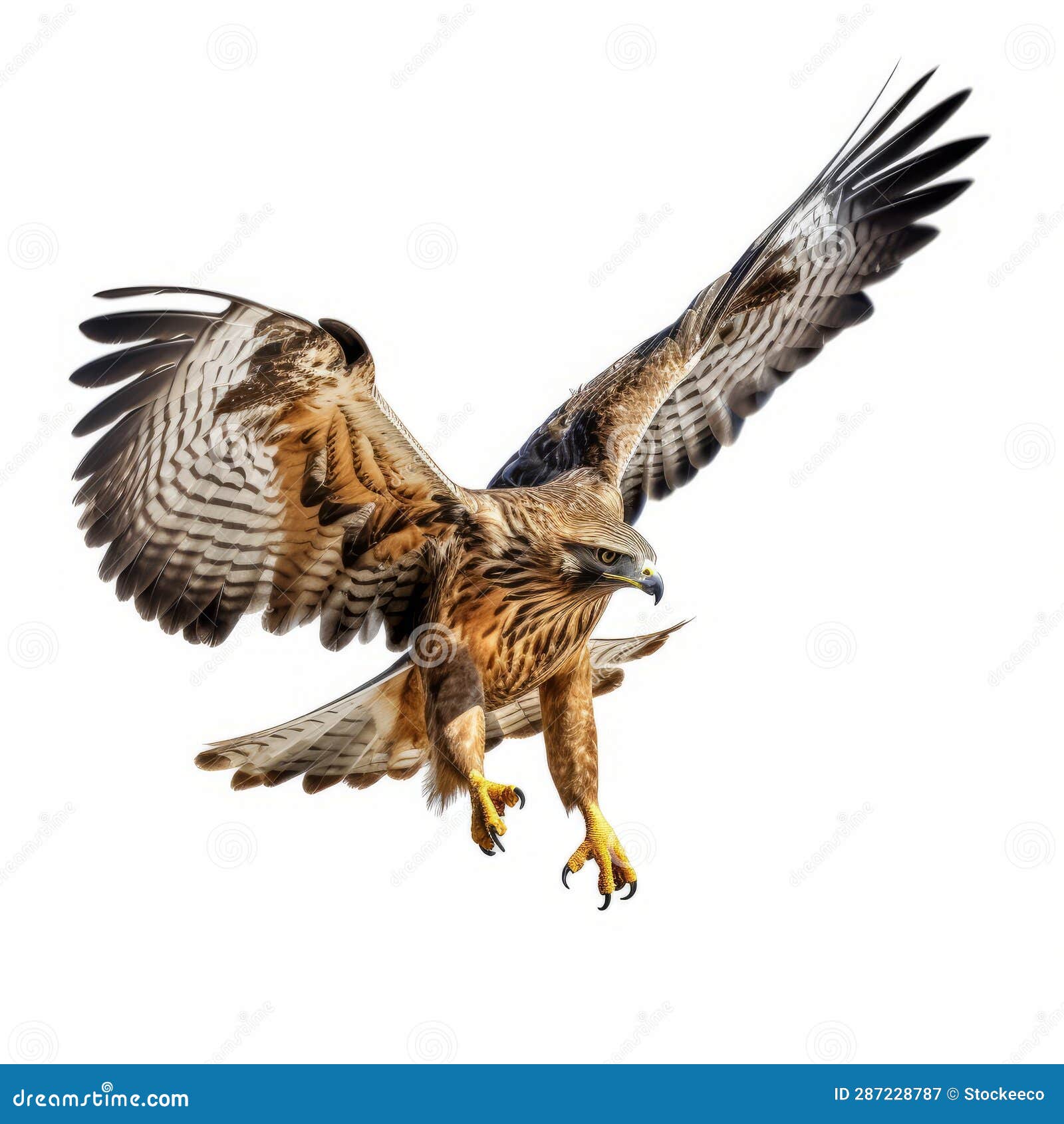 Hyperrealistic Hawk in Flight: Intense Colors and Lifelike Detail Stock ...