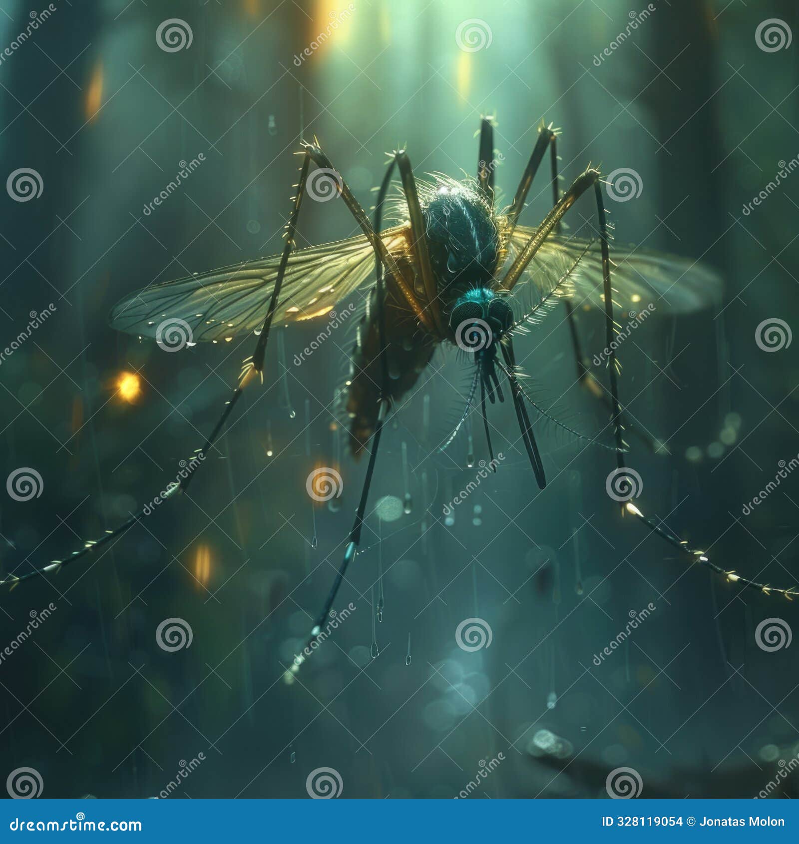 Hyperrealistic Illustration of Mosquito in Flight, Emphasizing Disease ...