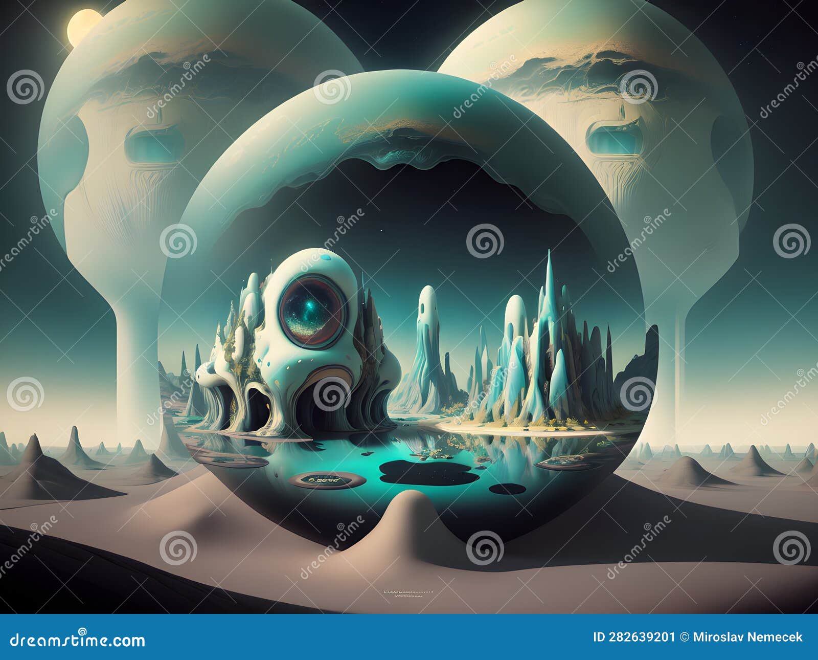 Hyperrealistic Landscape on Alien Planet, Generative AI Illustration ...