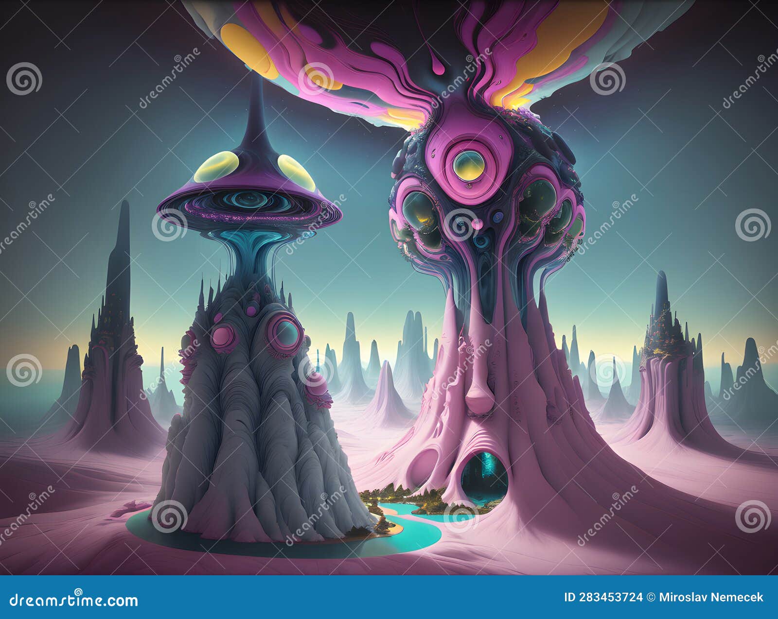 Hyperrealistic Landscape on Alien Planet, Generative AI Illustration ...