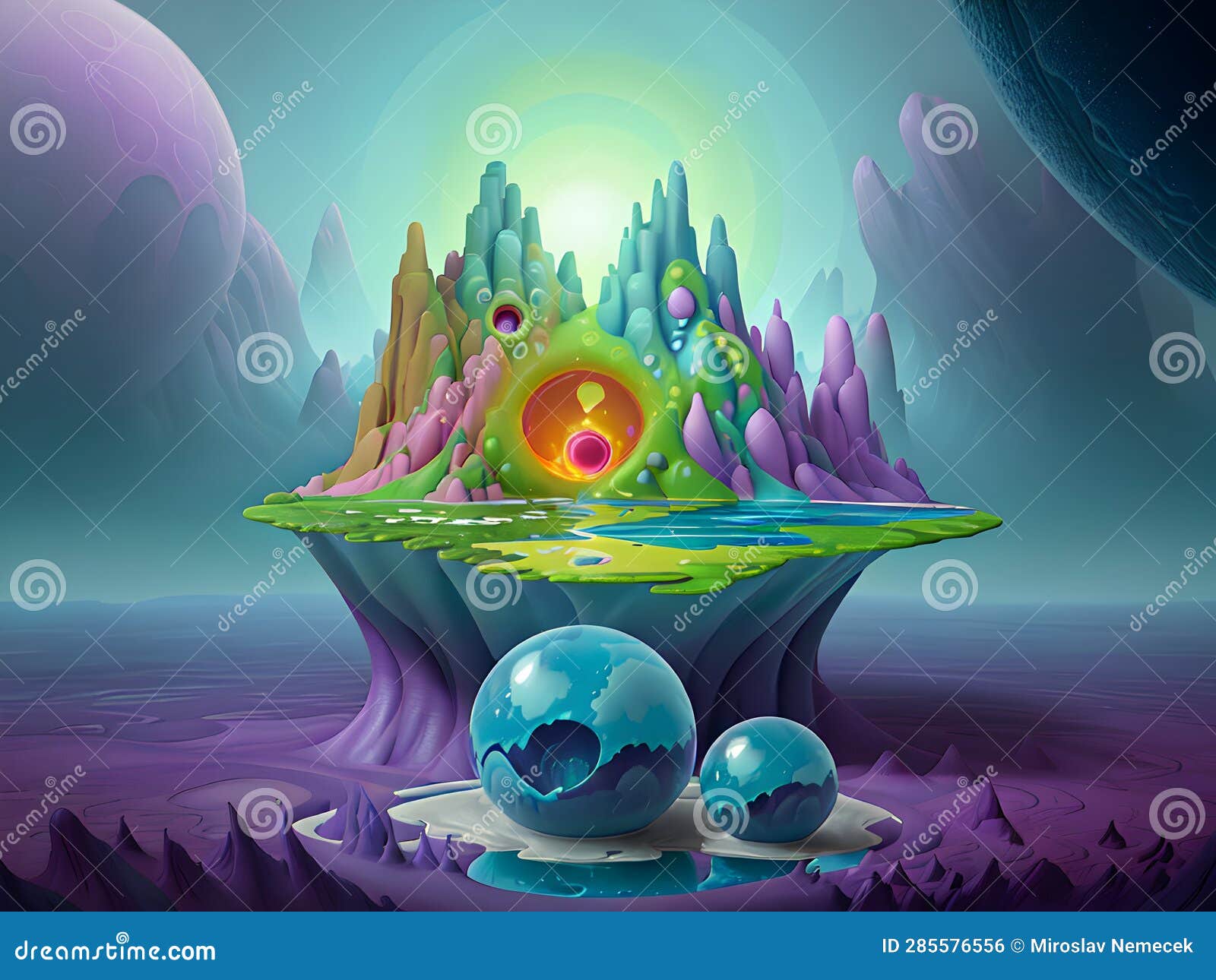 Hyperrealistic Landscape on Alien Planet, Generative AI Illustration ...