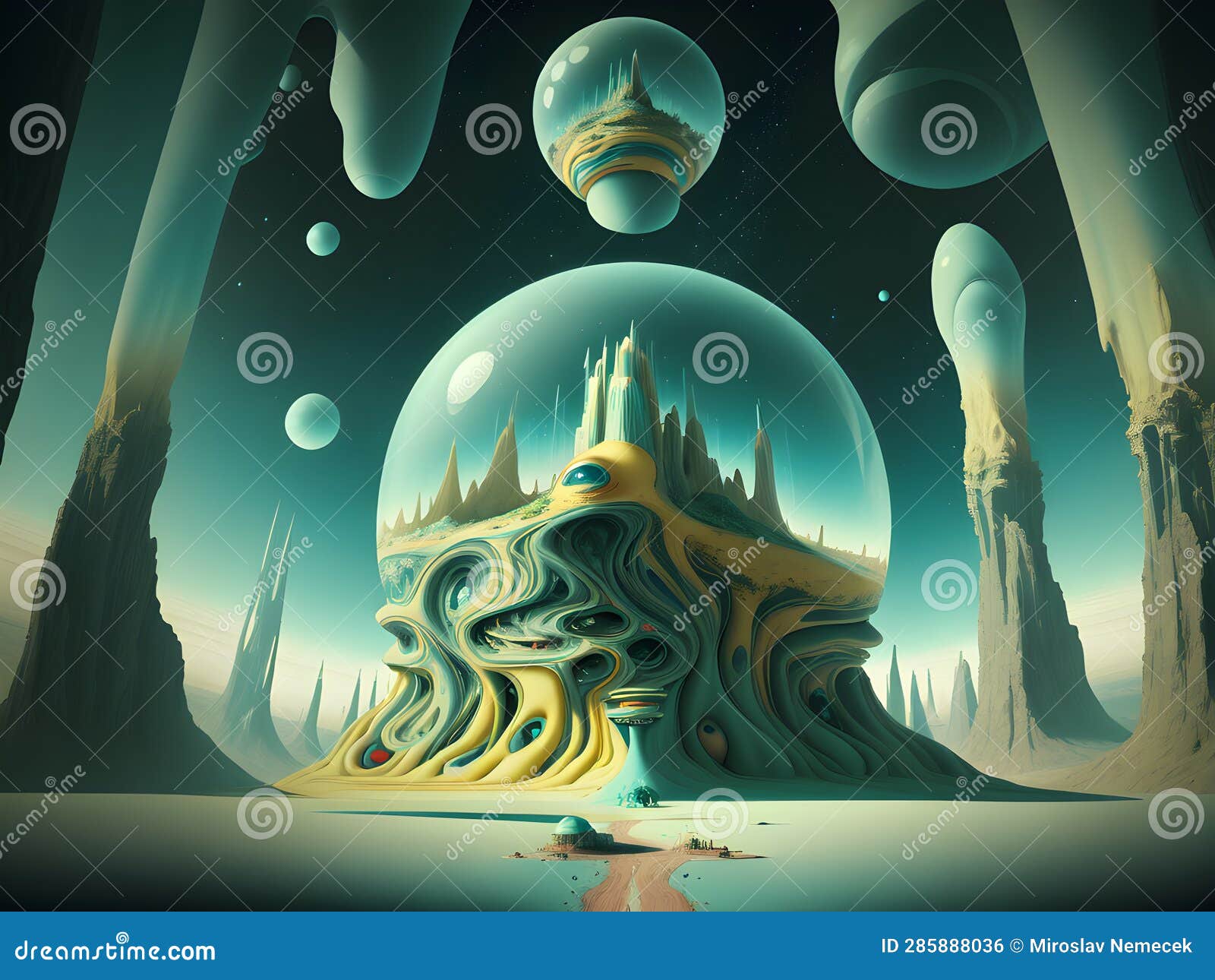 Hyperrealistic Landscape on Alien Planet, Generative AI Illustration ...