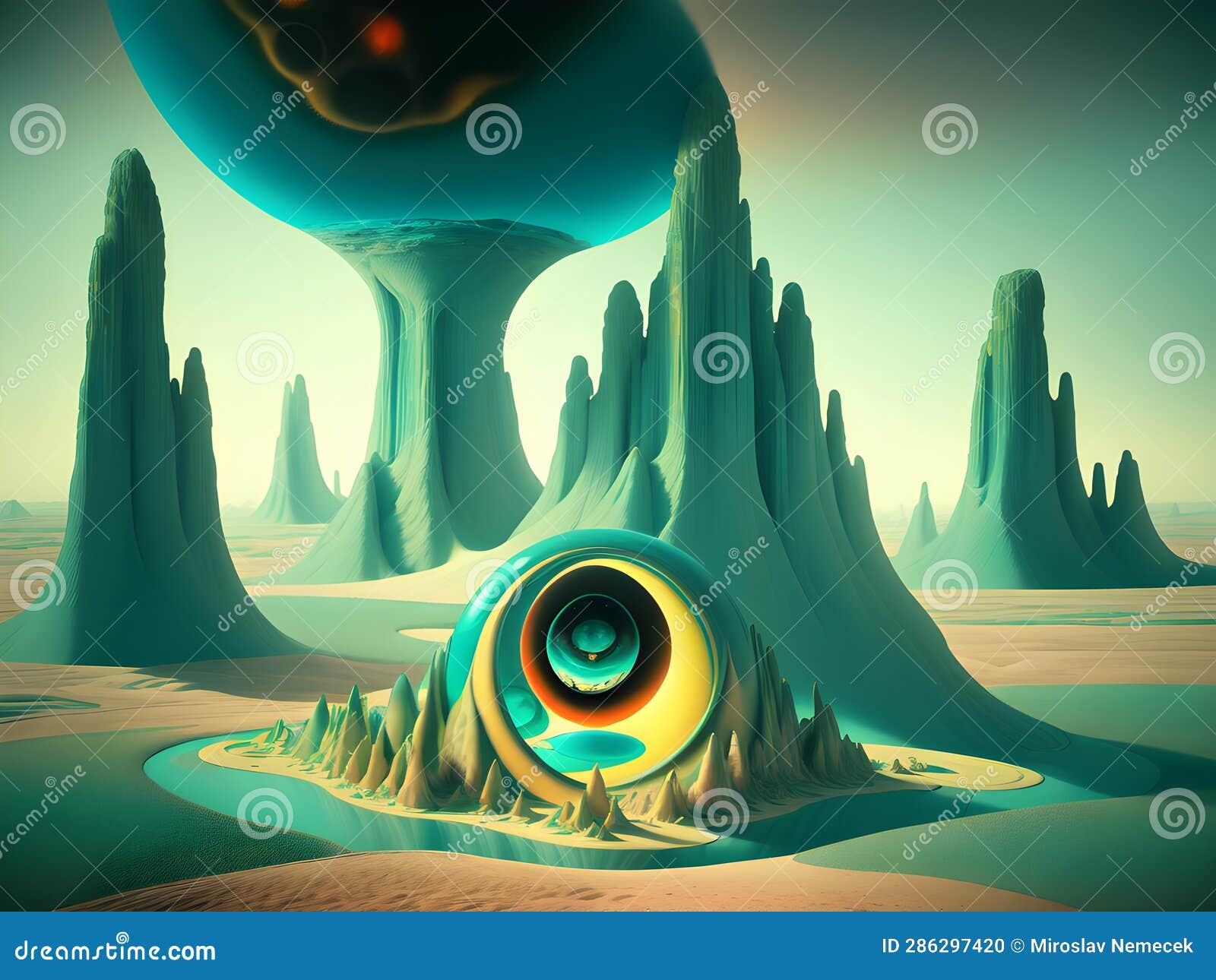 Hyperrealistic Landscape on Alien Planet, Generative AI Illustration ...