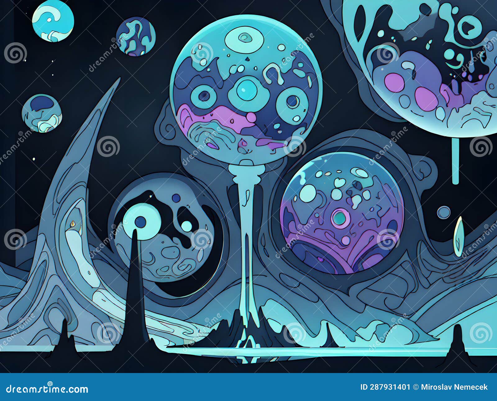 Hyperrealistic Landscape on Alien Planet, Generative AI Illustration ...