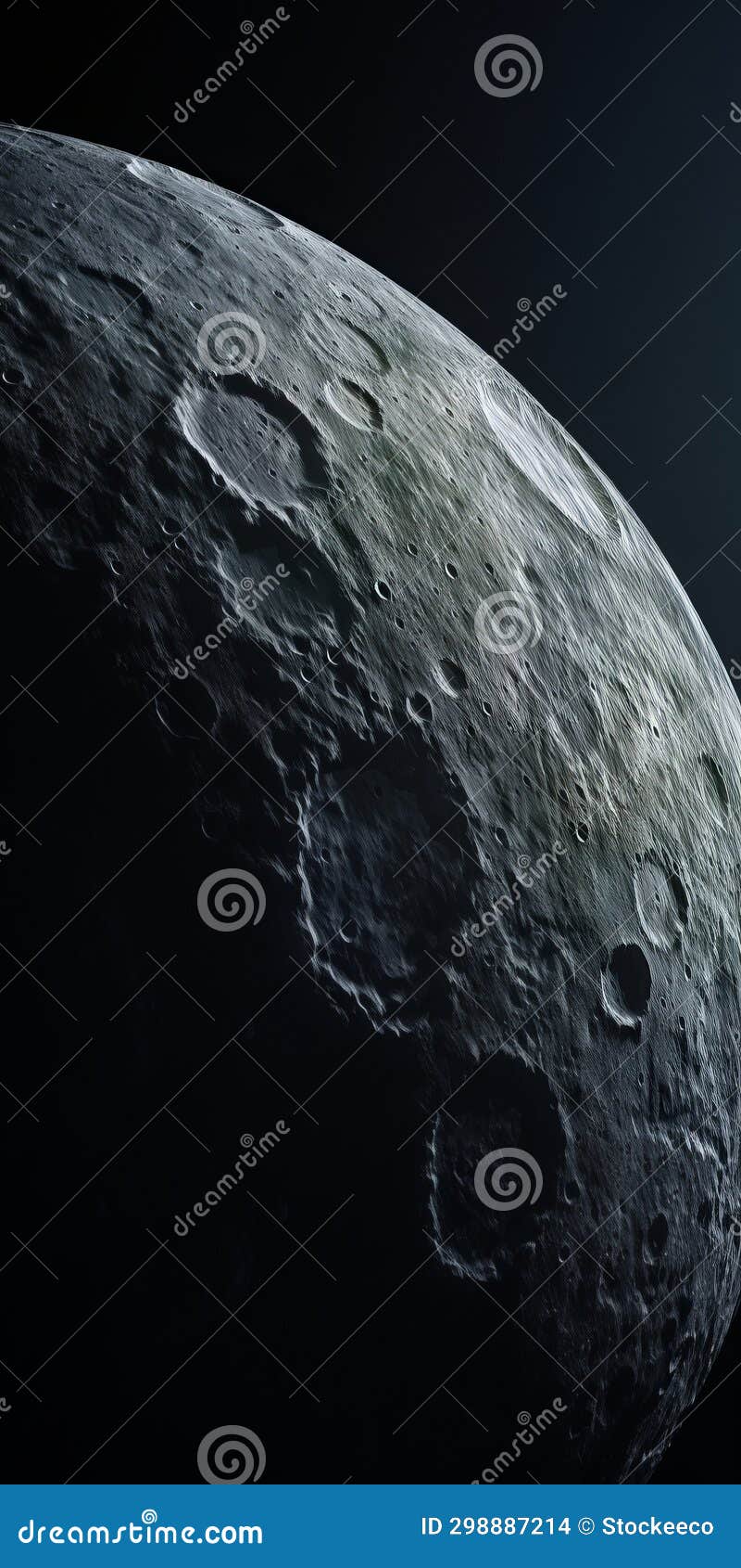 Hyperrealistic Moon Image with Craters: Ray Tracing, Softbox Lighting ...