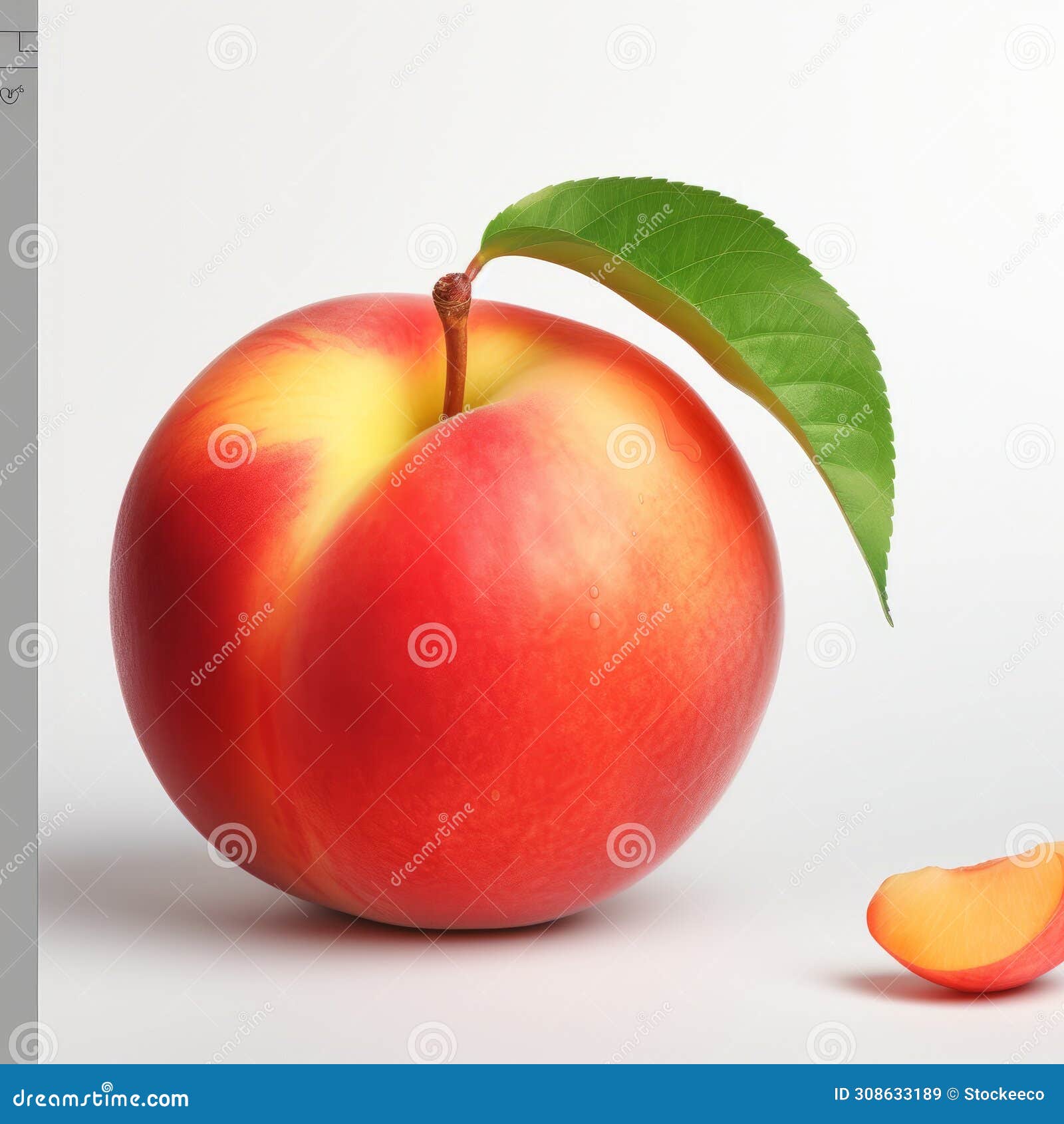 Hyperrealistic Nectarine Rendering with Pure White Background Stock ...