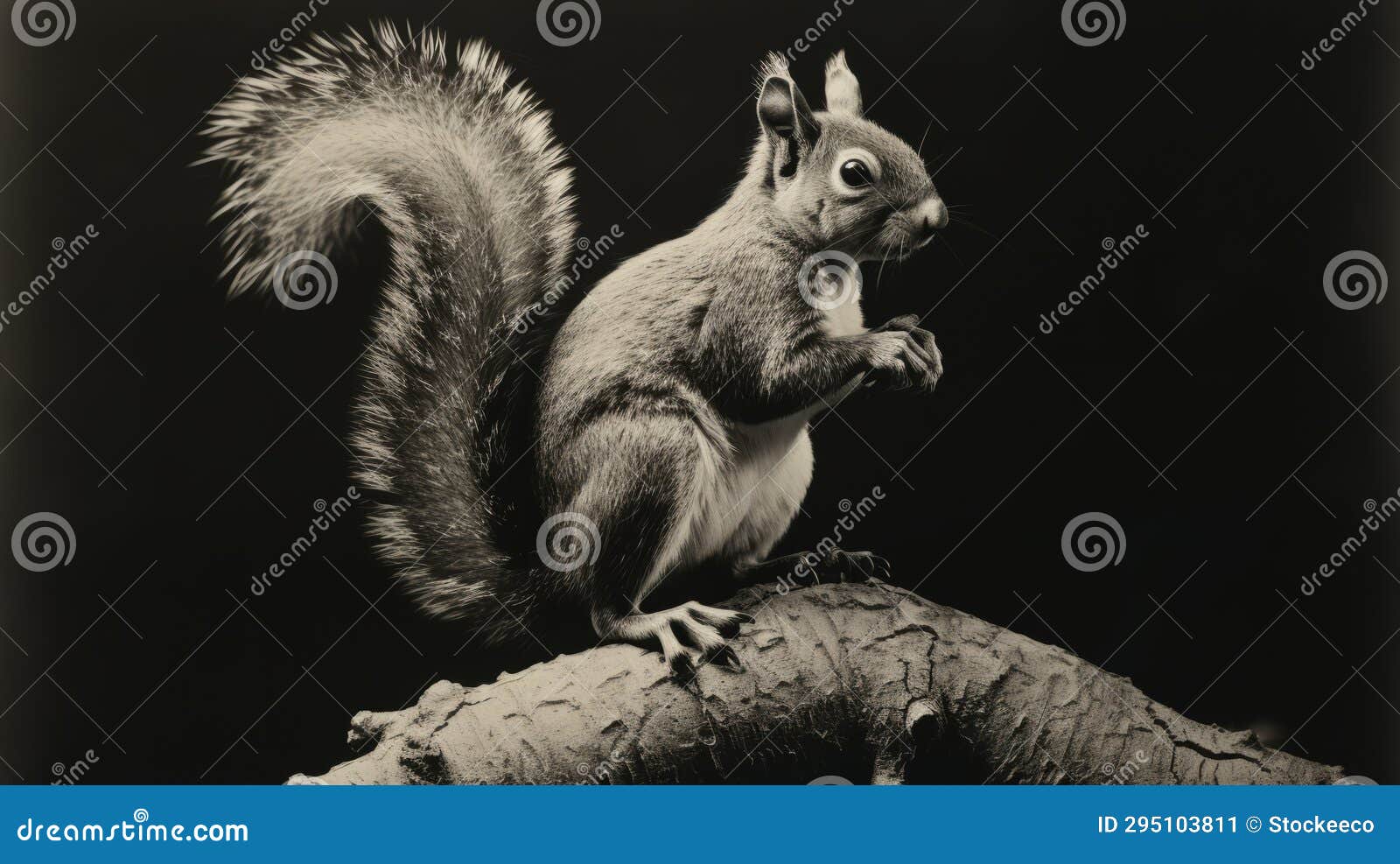 Hyperrealistic Portraits the Squirrel in Dramatic Black and White Stock ...