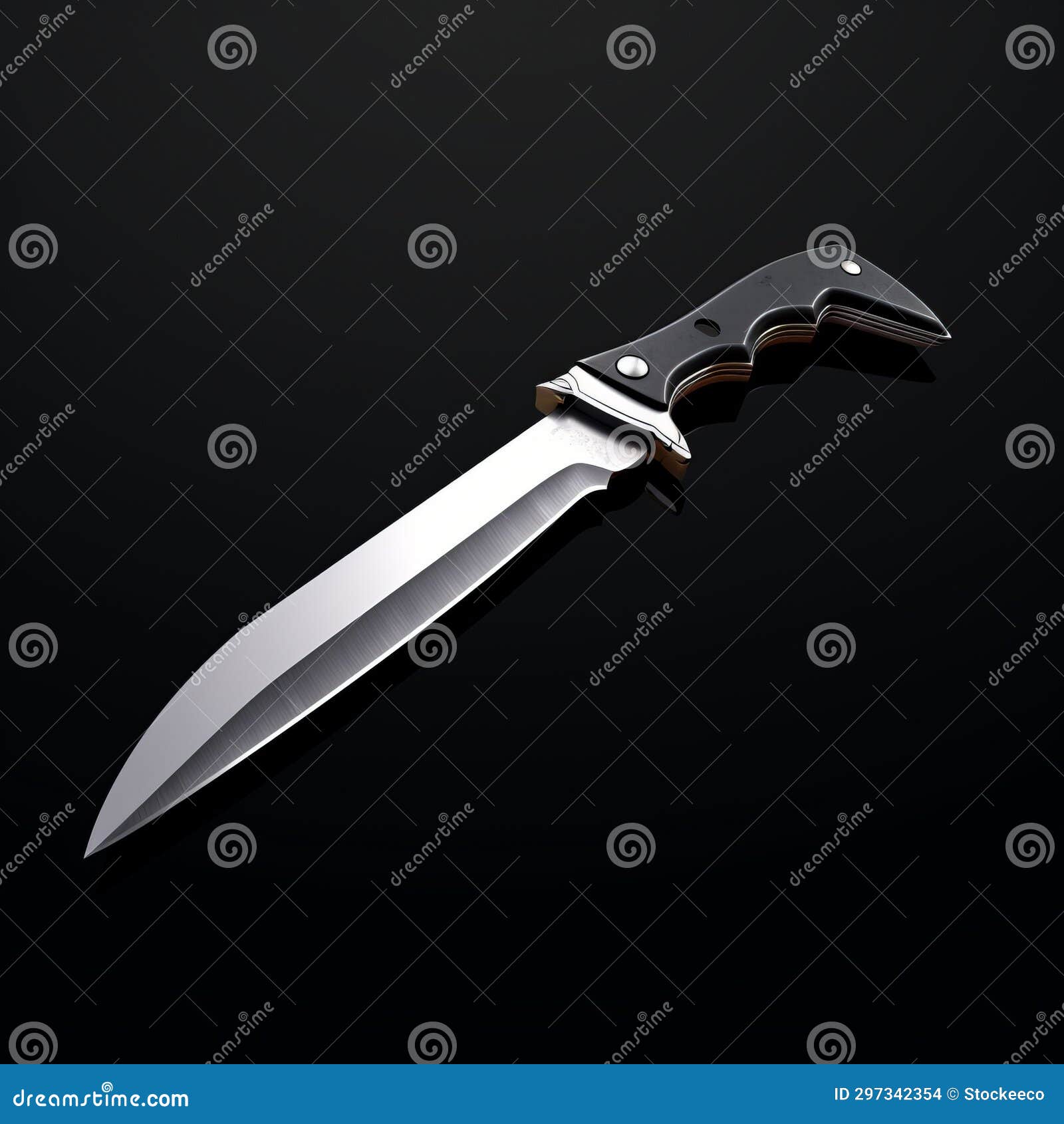 Hyperrealistic Precision: 3d Knife on Black Background Stock ...