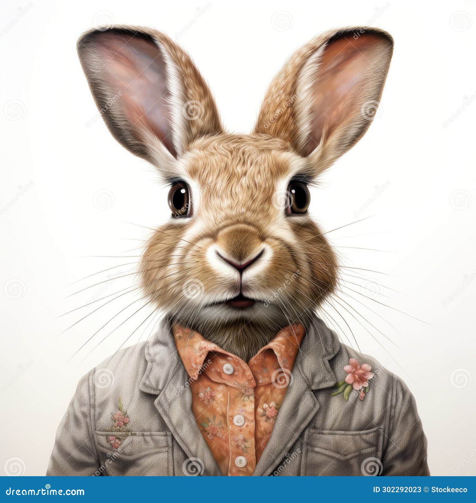 Hyperrealistic Rabbit Portrait by Alex Gross Stock Illustration ...
