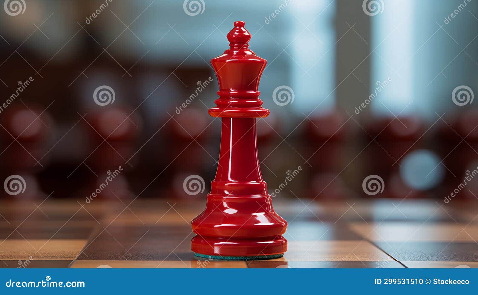 Hyperrealistic Red Chess Piece on a Dark Board Stock Illustration ...