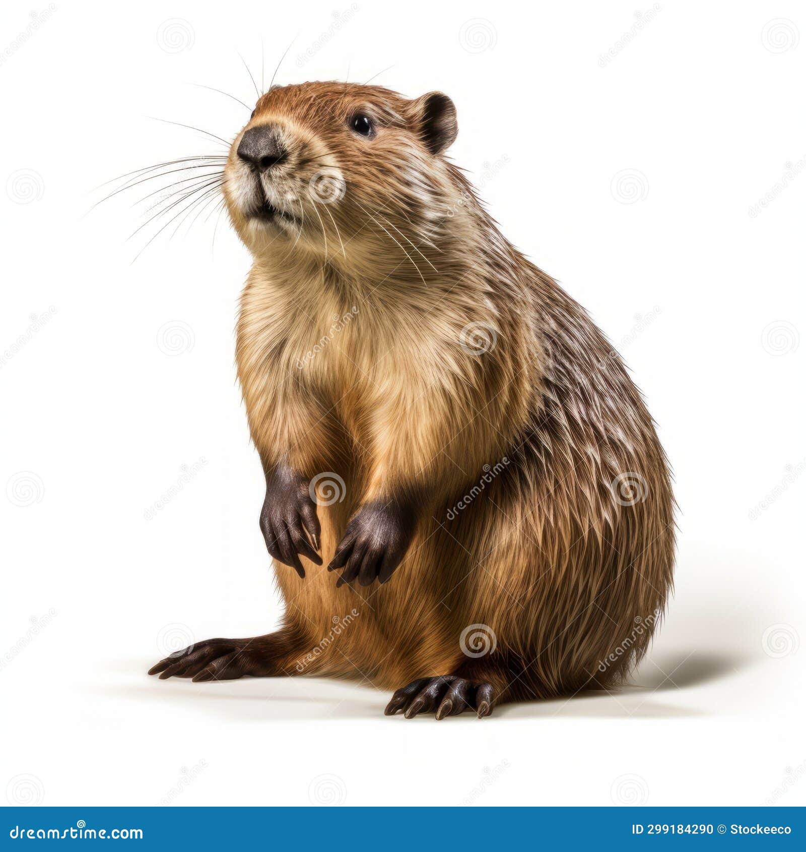 Hyperrealistic Rendering of a Beaver Standing in a White Background ...