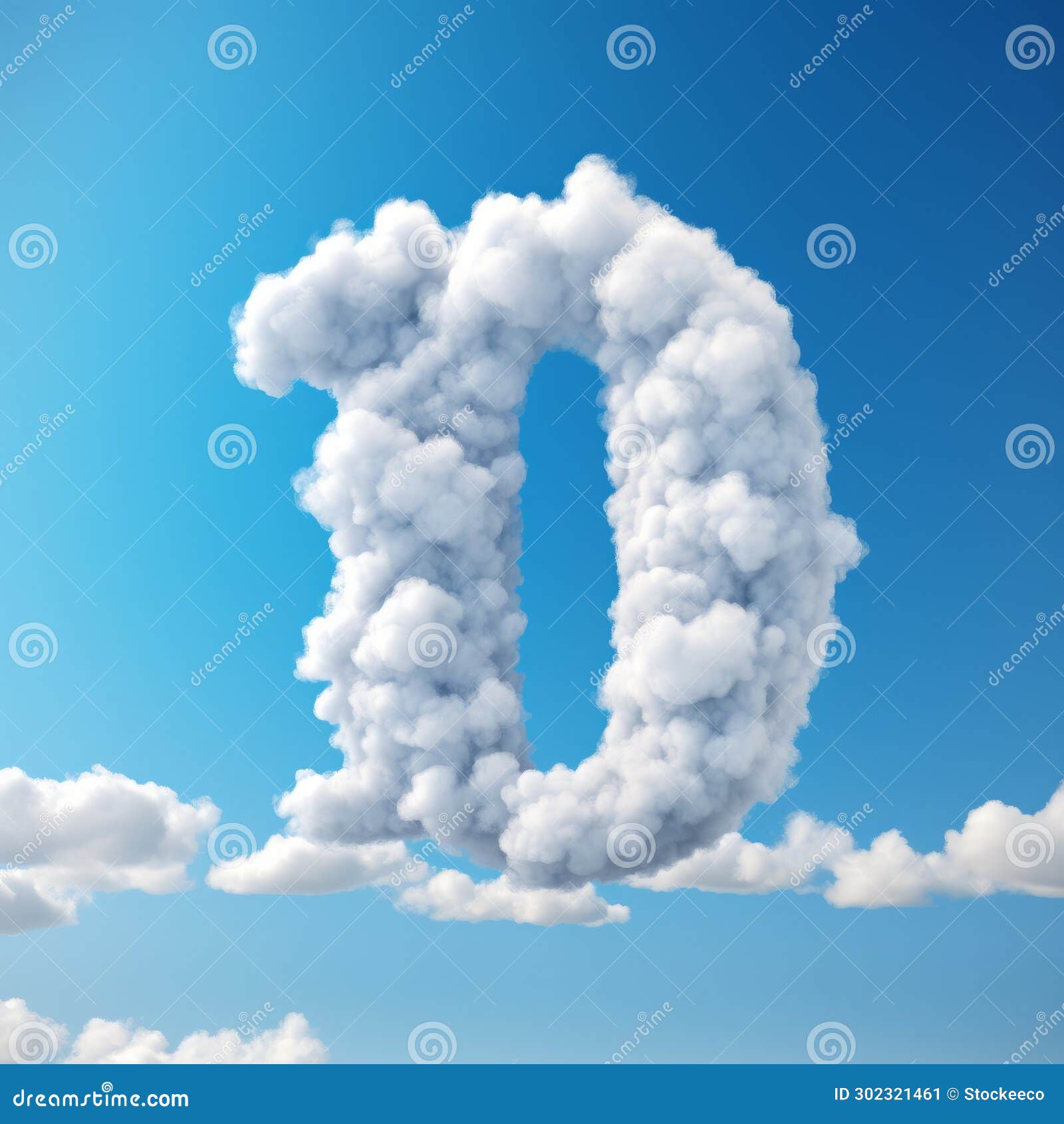 Hyperrealistic Rendering of Clouds Shaped As the Number Hundred Stock ...
