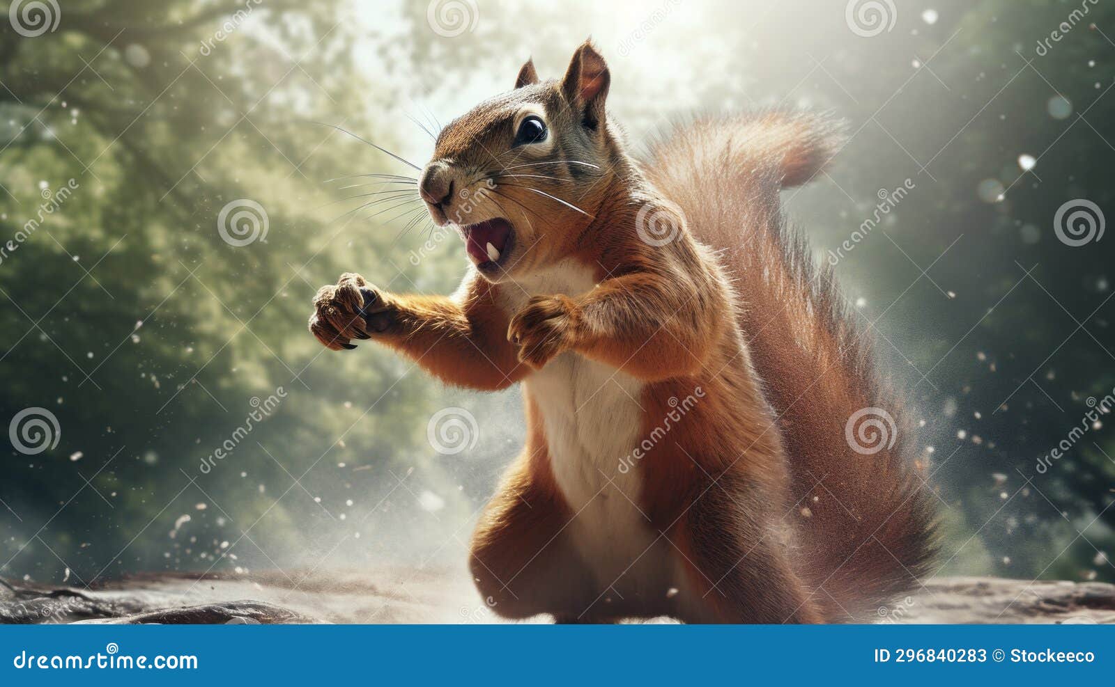 Hyperrealistic Rendering of a Dynamic Squirrel Fighting with Leaves ...