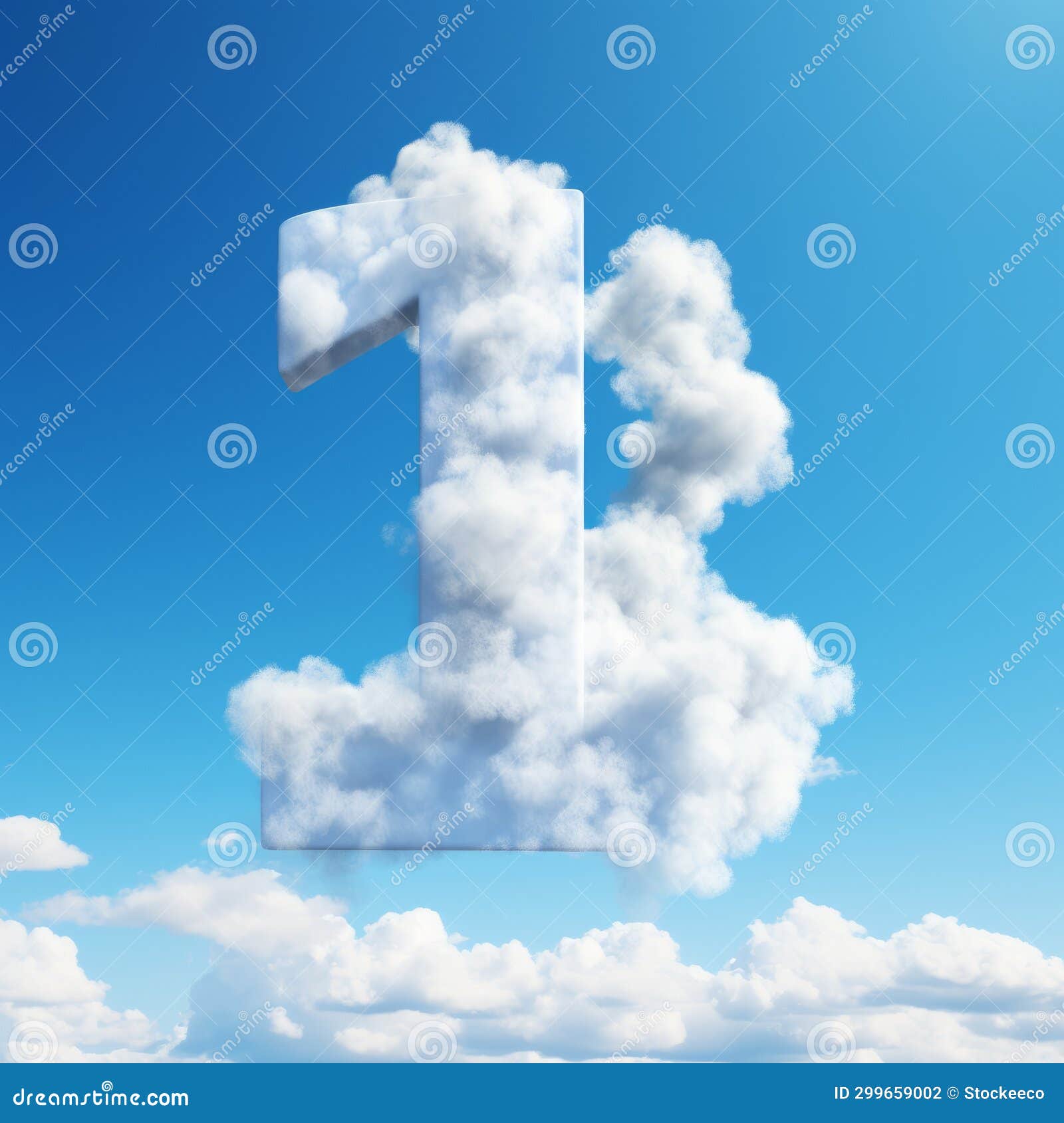 Hyperrealistic Composition Number 1 in Clouds with Blue Sky Stock ...