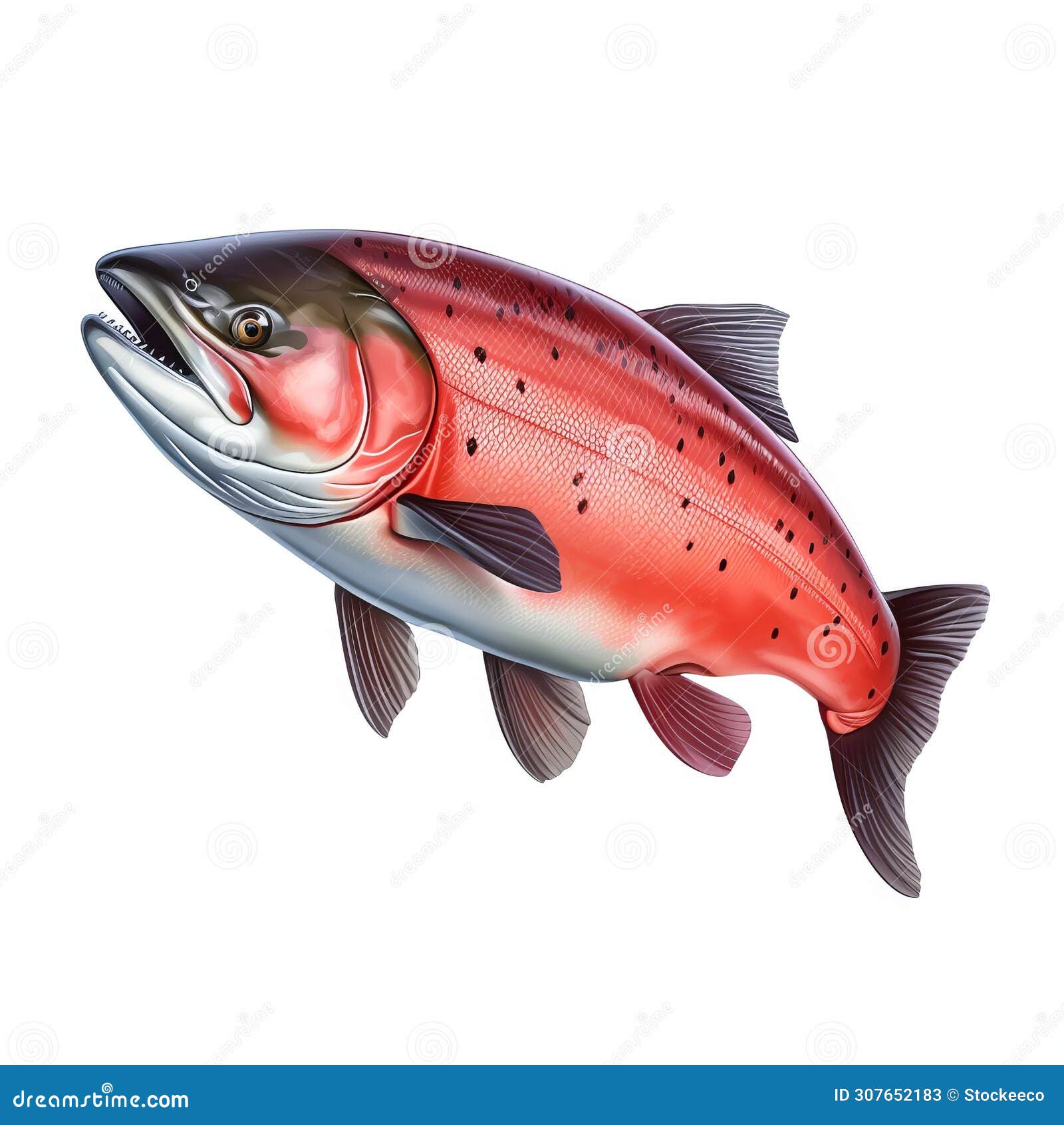 Hyperrealistic Salmon Illustration With Isolated White Background ...