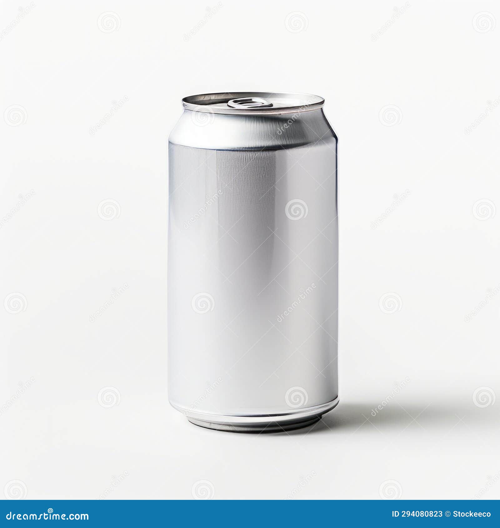 Hyperrealistic Silver Can on White Background Stock Illustration ...