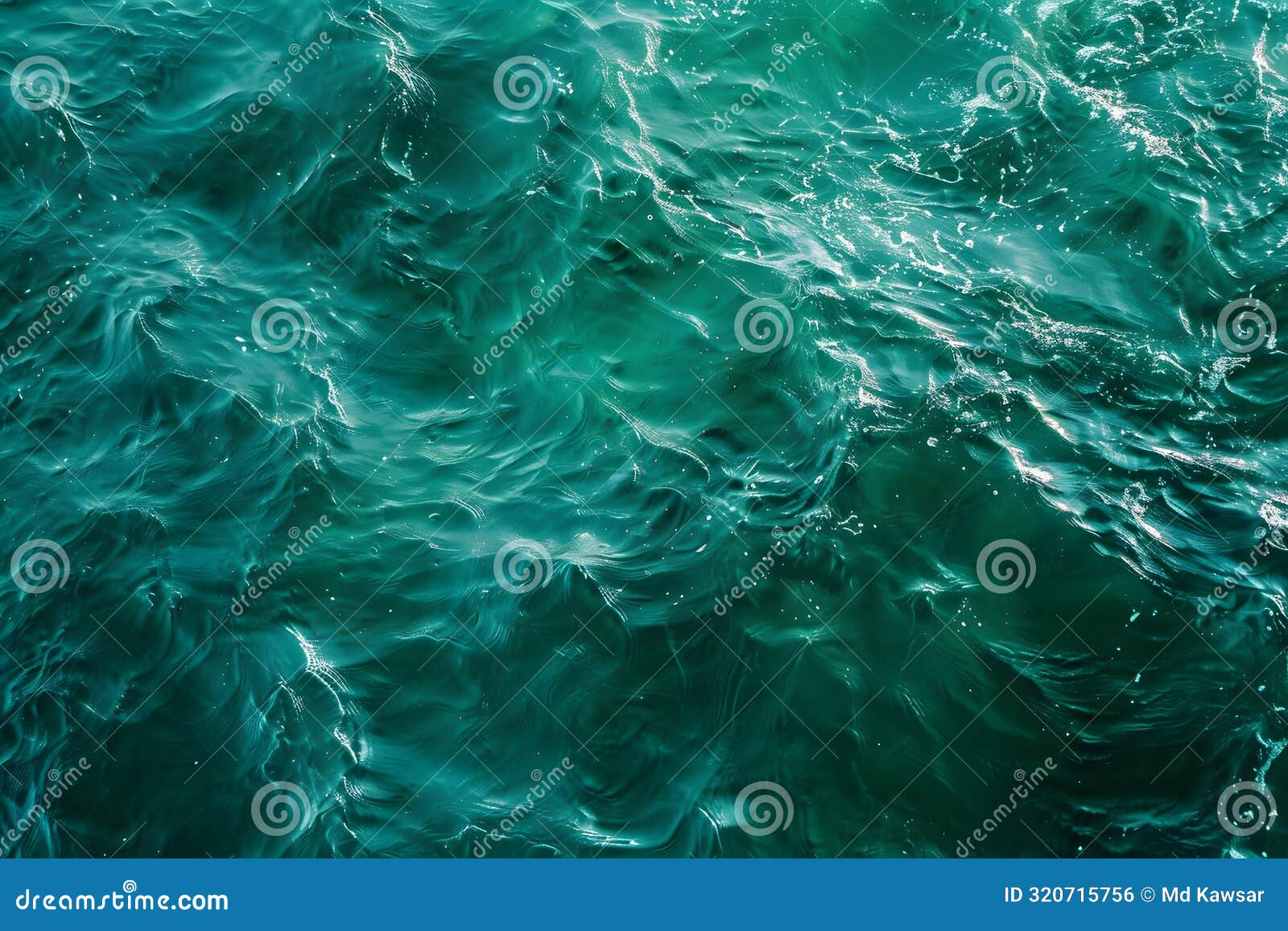 Hyperrealistic Top View of Rippling Teal Water Stock Illustration ...