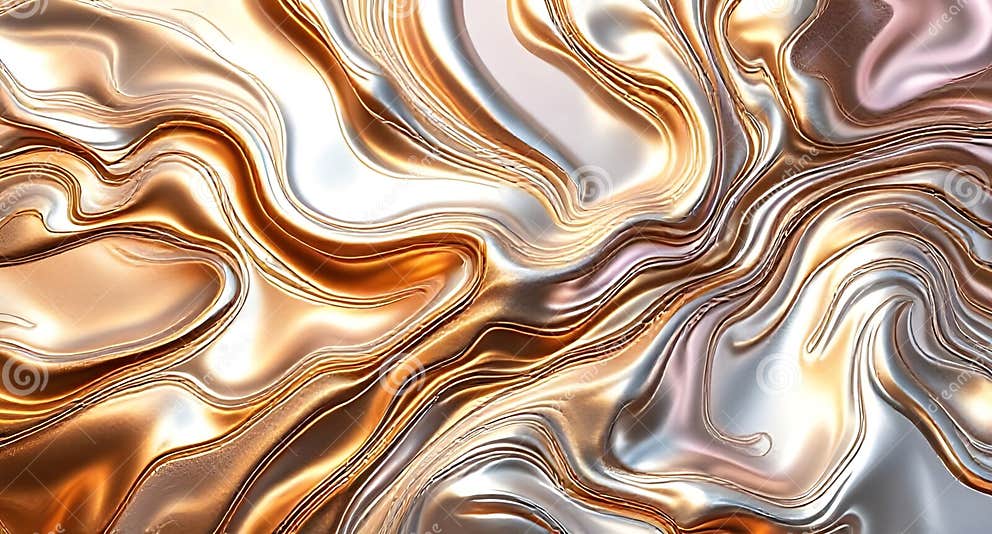 Hyperrealistic Wallpaper with Abstract Liquid Metal Patterns and ...