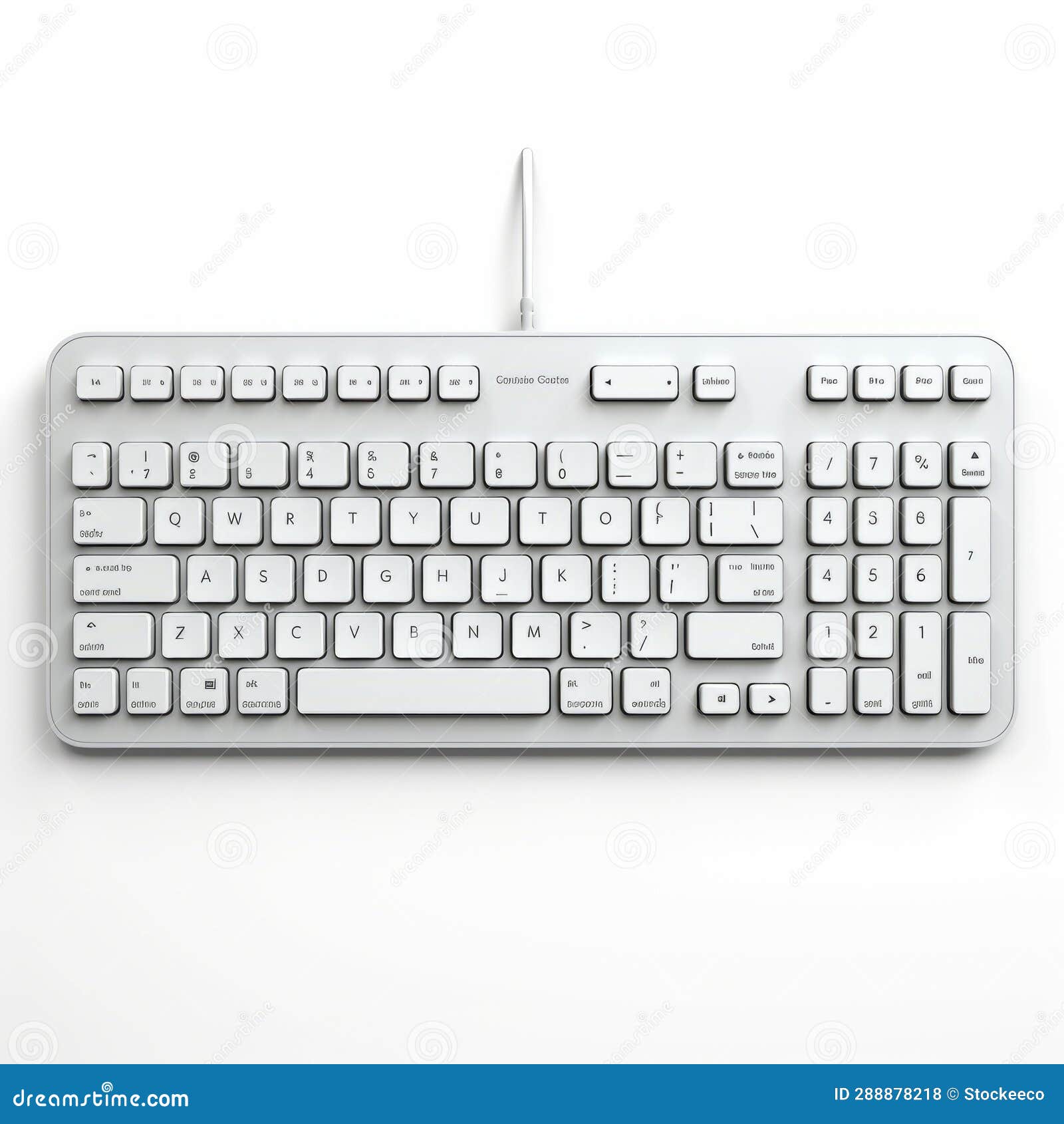 Hyperrealistic White Fullsize Keyboard for Mac Computers Stock ...
