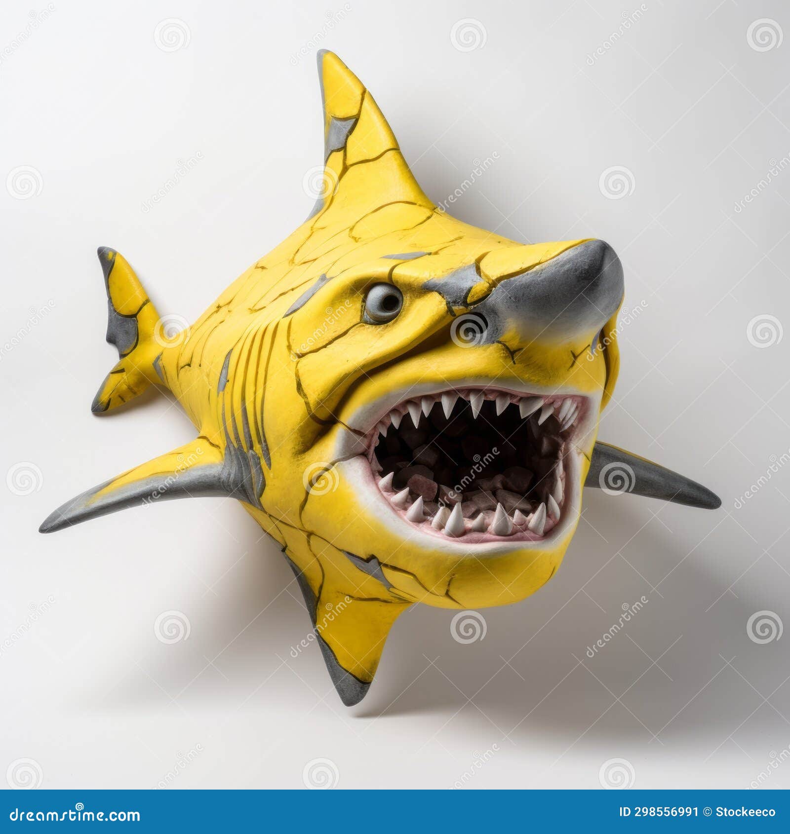 Hyperrealistic Yellow Shark 3d Print with Explosive Pigmentation Stock ...