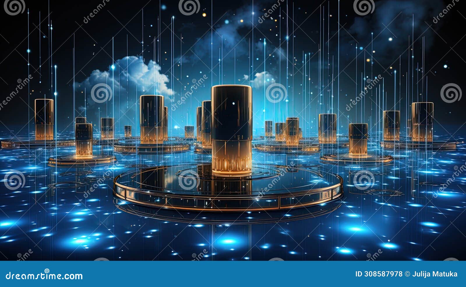 Hyperreality: Modern Holographic Forms Emitting Futuristic Energy Stock ...