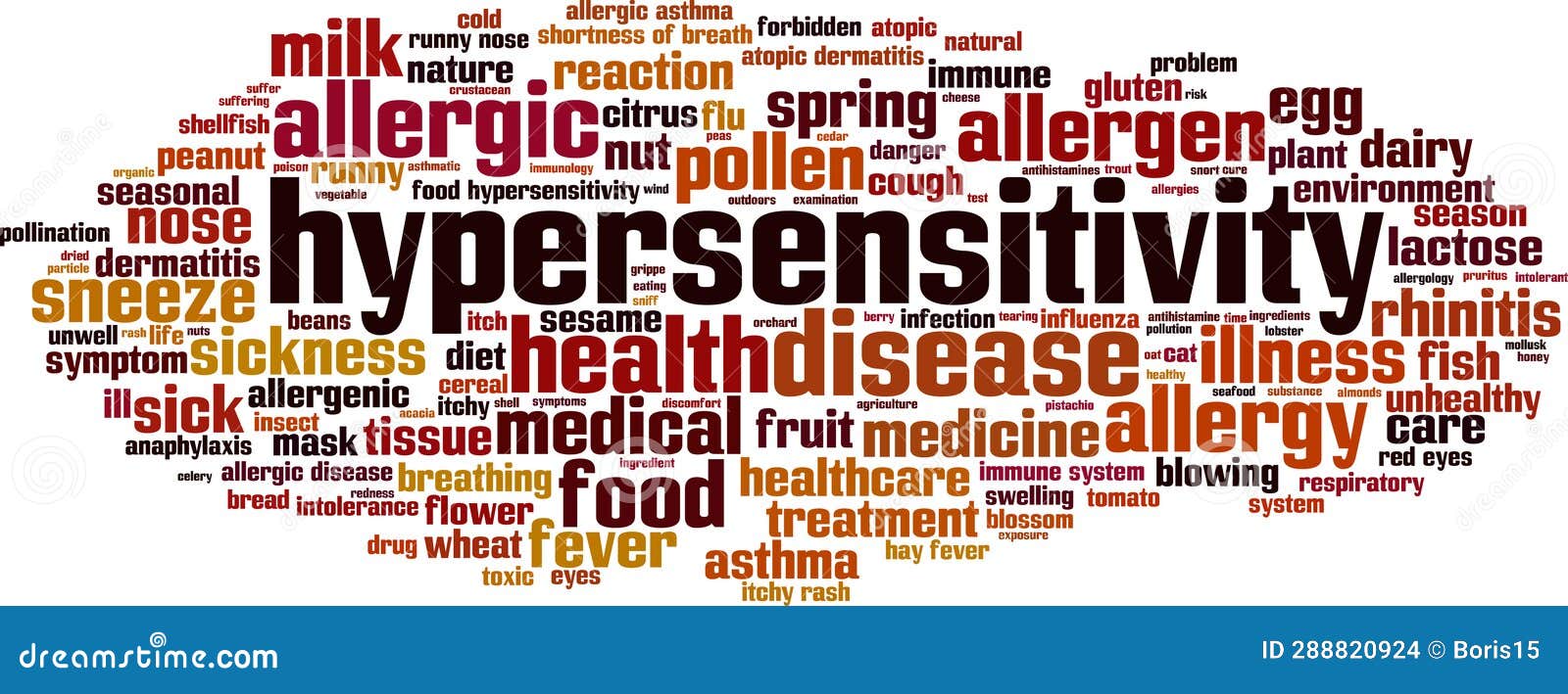 Hypersensitivity Word Cloud Stock Vector - Illustration of allergic ...