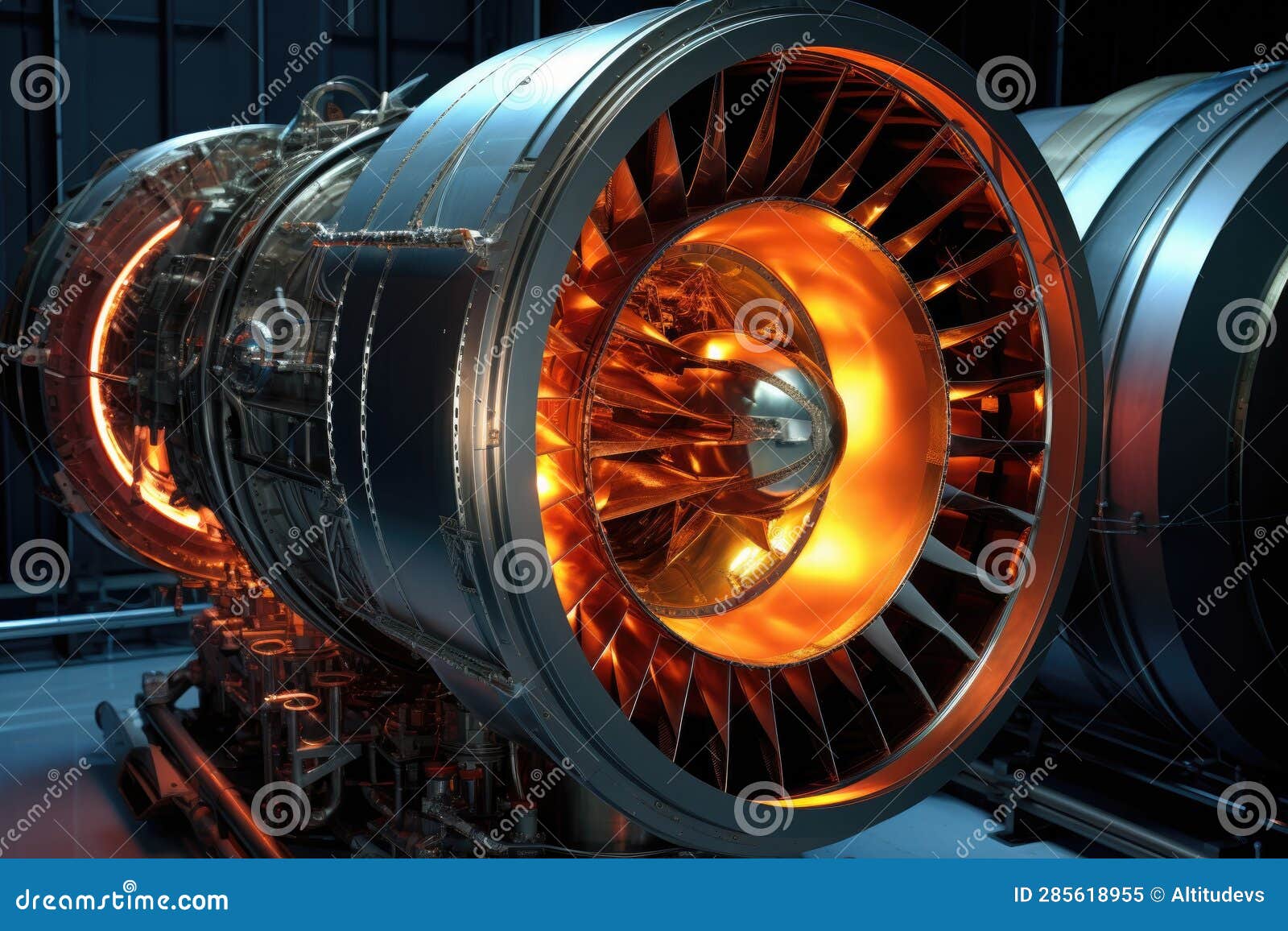 Hypersonic Jet Engine Close-up Stock Illustration - Illustration of ...