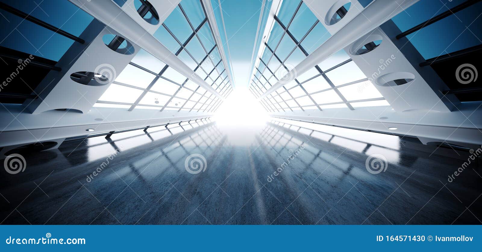 Hyperspace Sci Fi Alien Spaceship Cosmic Tunnel Corridor Refelctive ...