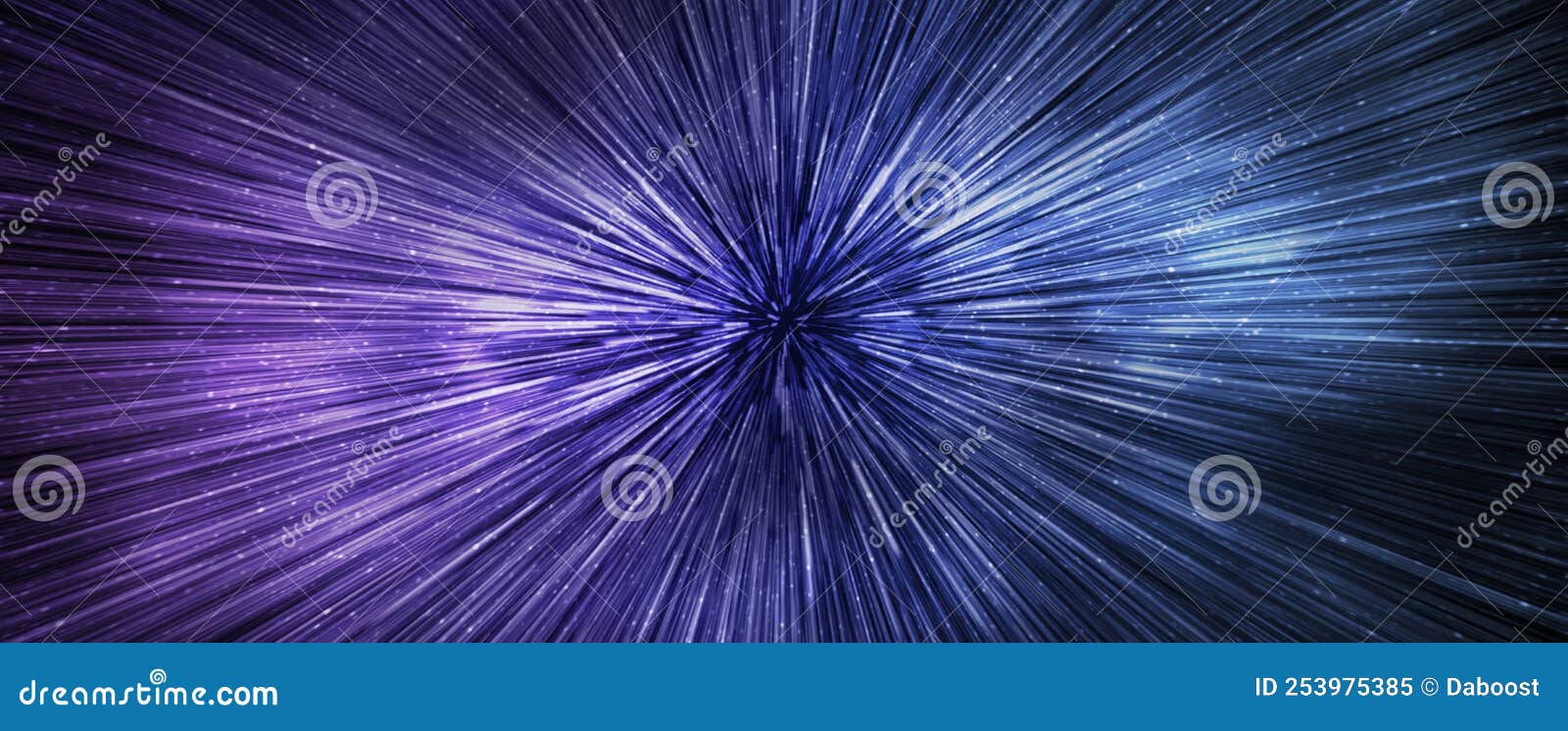 Hyperspace Speed Effect in Night Starry Sky. Bright Blue Galaxy ...