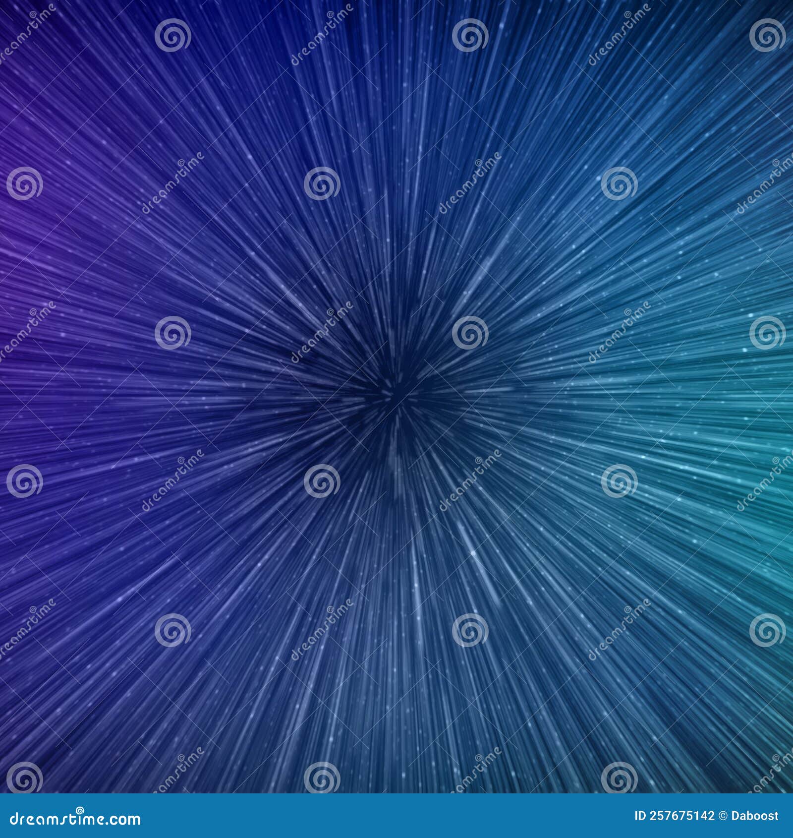 Hyperspace Speed Effect in Night Starry Sky. Bright Blue Galaxy, Square ...