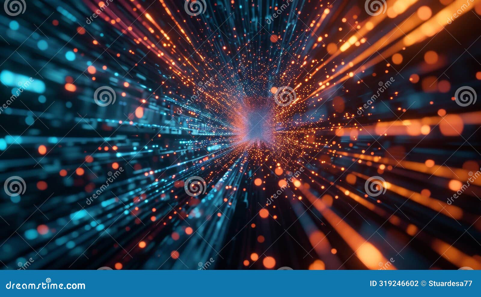Hyperspace Tunnel Visualization Stock Photo - Image of graphic, glow ...