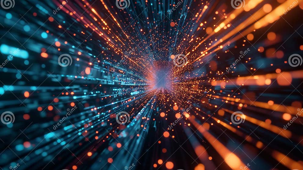 Hyperspace Tunnel Visualization Stock Photo - Image of graphic, glow: 319246602
