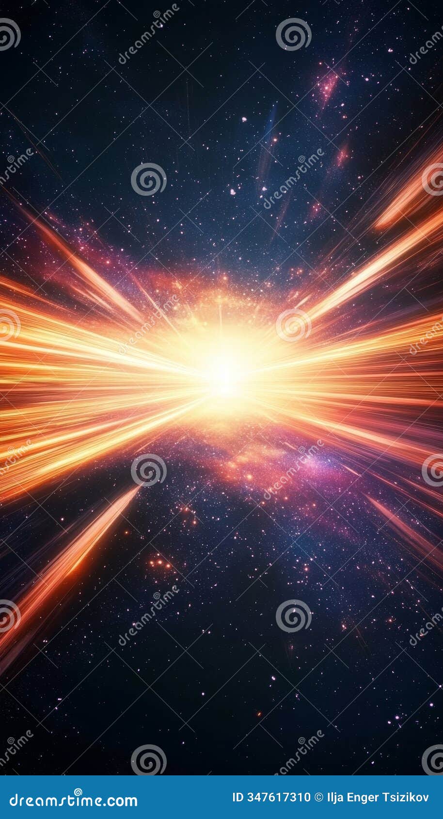 Hyperspace Warp Speed Background. Light Speed in Outer Space Stock ...