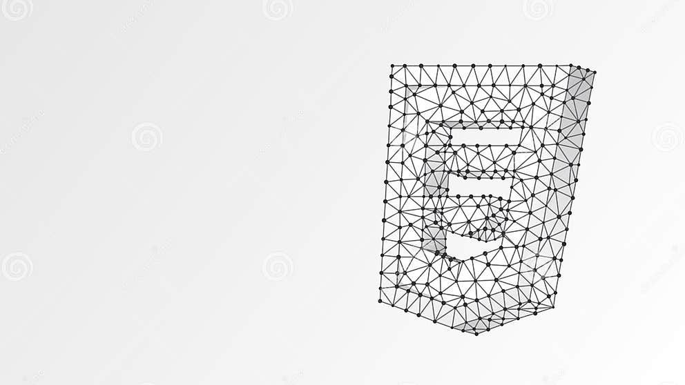Hypertext Markup Language, Html Coding Sign. Abstract, Digital, Wireframe, Low Poly Mesh, Vector ...