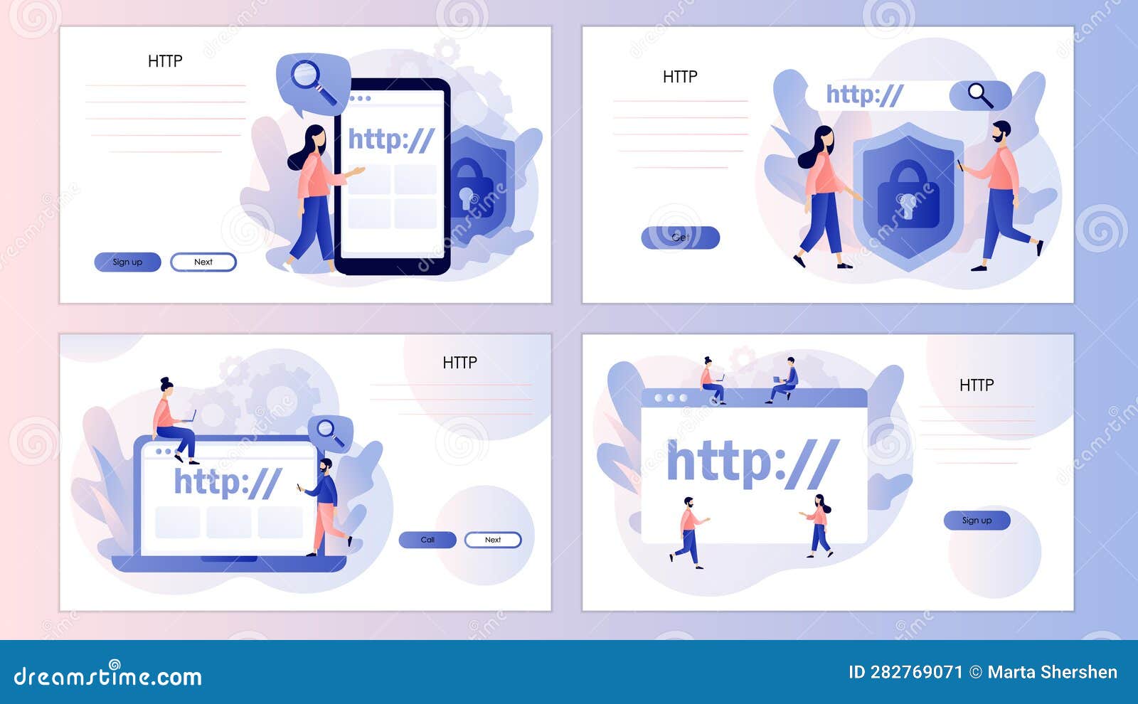 Hypertext Transfer Protocol Concept. HTTP Data Web Page. Web Browser. Internet Communication ...