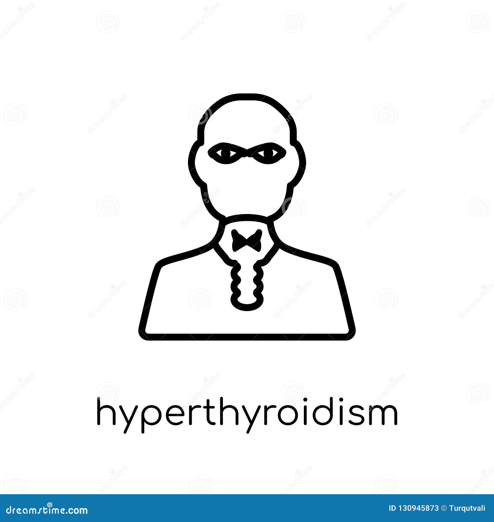 Hyperthyroidism Vector Illustration. Labeled Medical Thyroid Gland ...