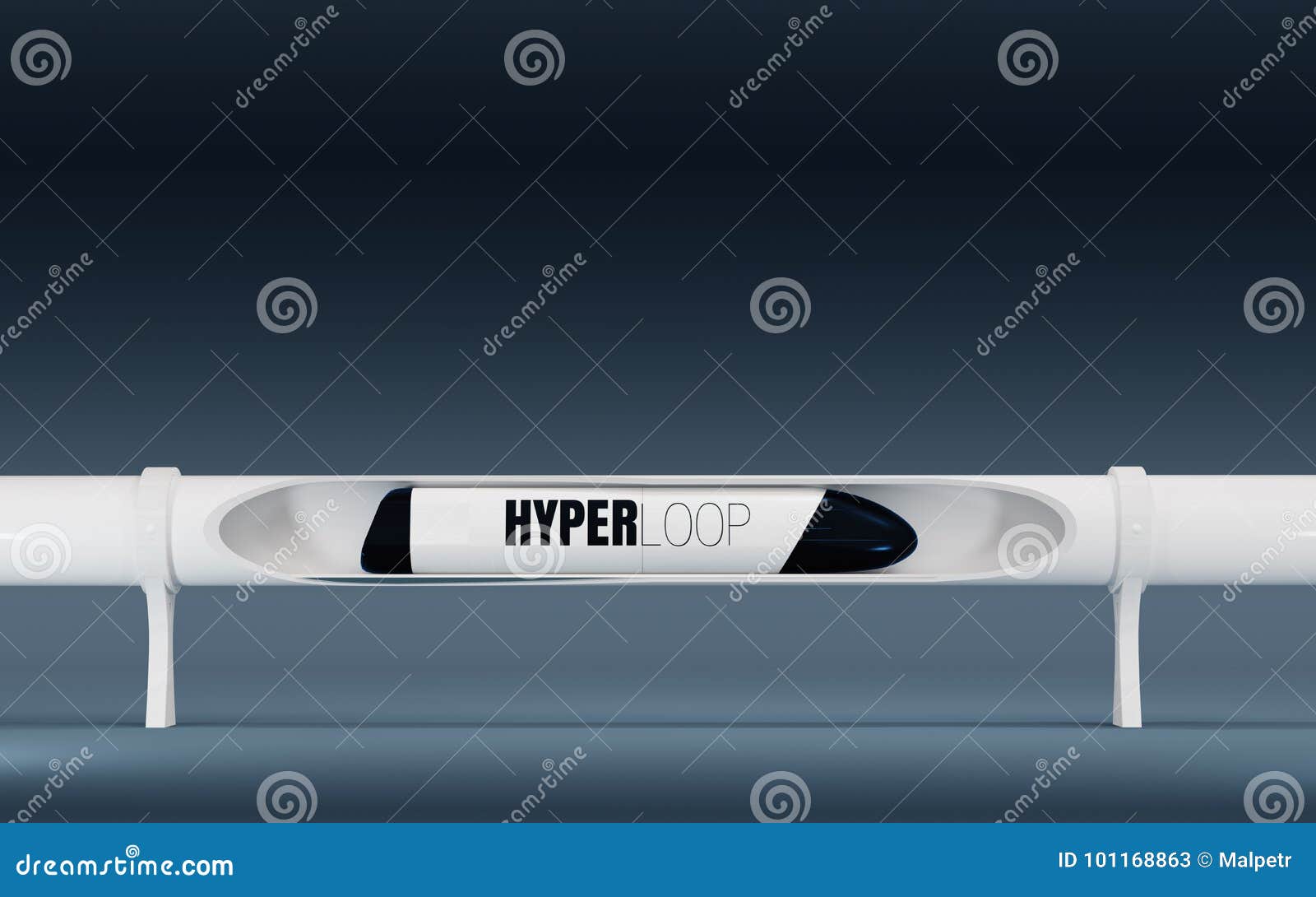 Hypertube Concept on Dark Background. Stock Illustration - Illustration ...