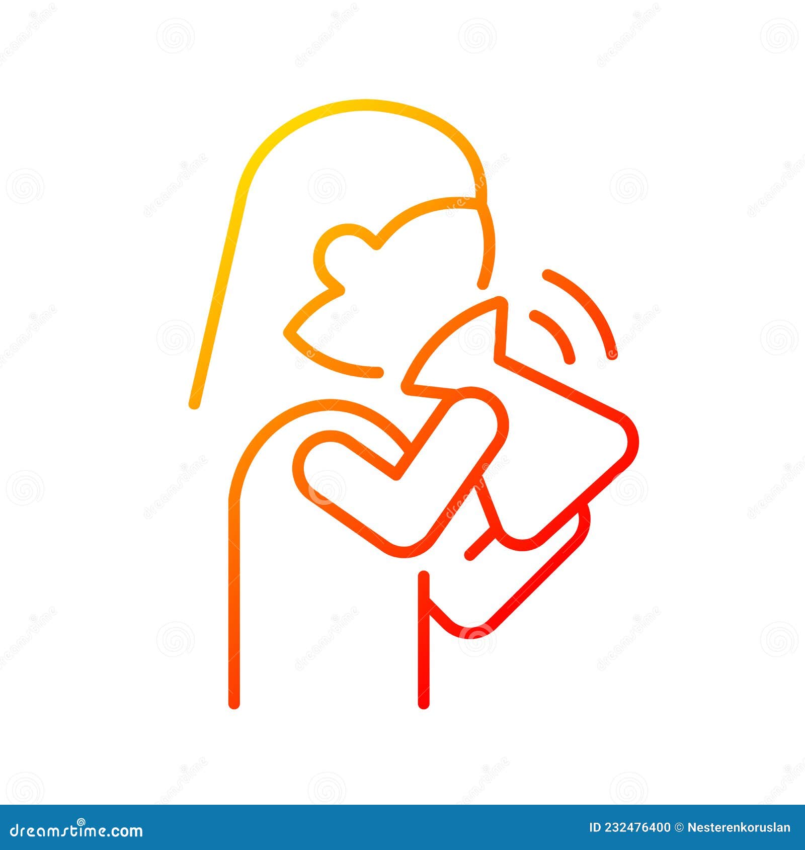 Hyperventilation Gradient Linear Vector Icon Stock Vector ...