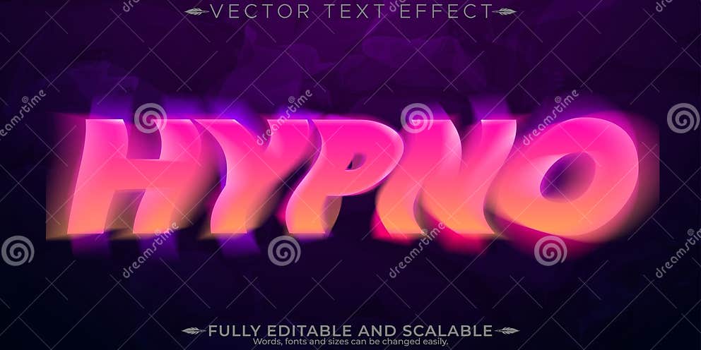 Hypno Text Effect, Editable Motion and Vertigo Text Style Stock Vector - Illustration of letters ...