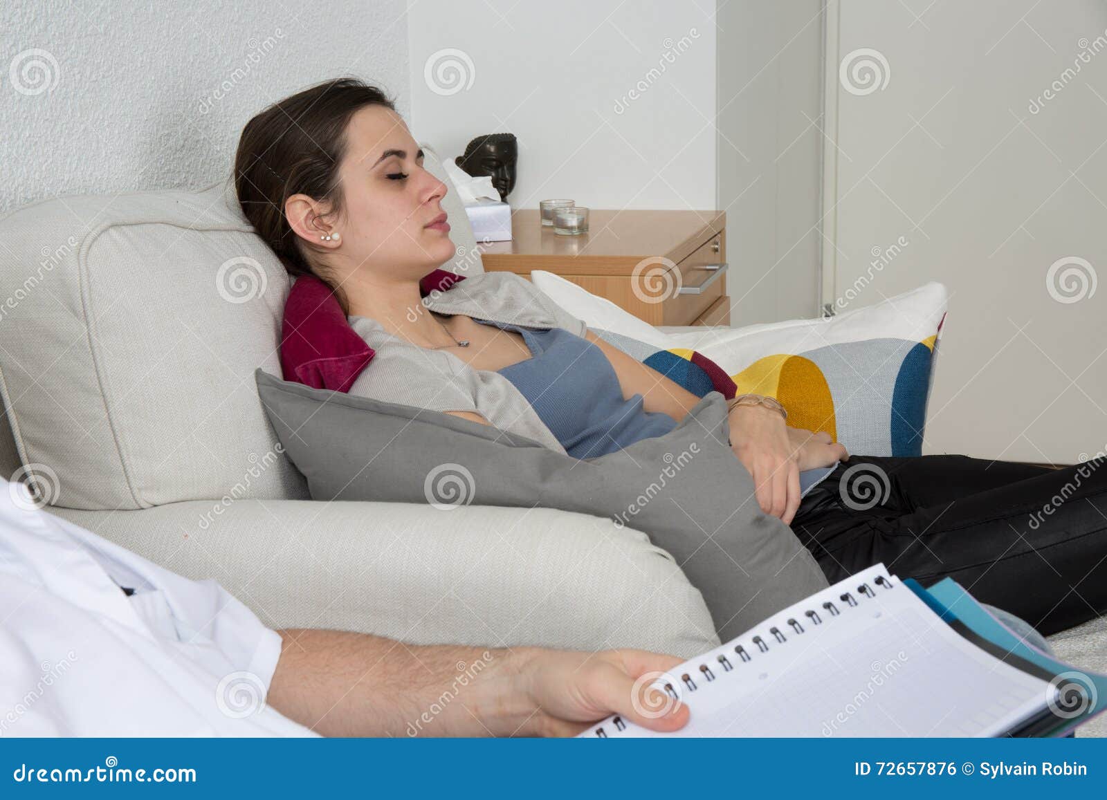 Hypnosis Being Practiced on a Female Patient Stock Photo - Image of ...