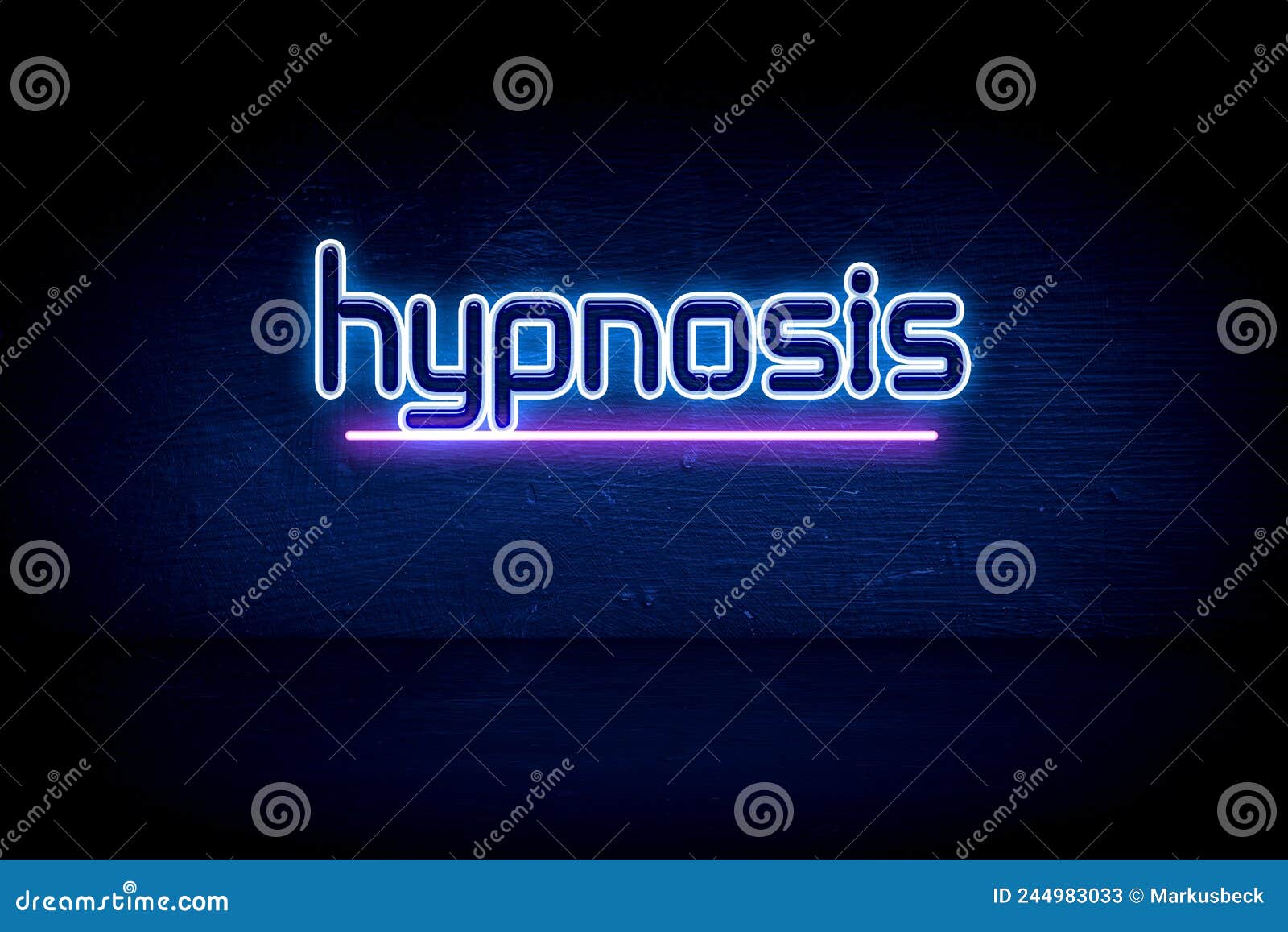 Hypnosis - Blue Neon Announcement Signboard Stock Image - Image of ...