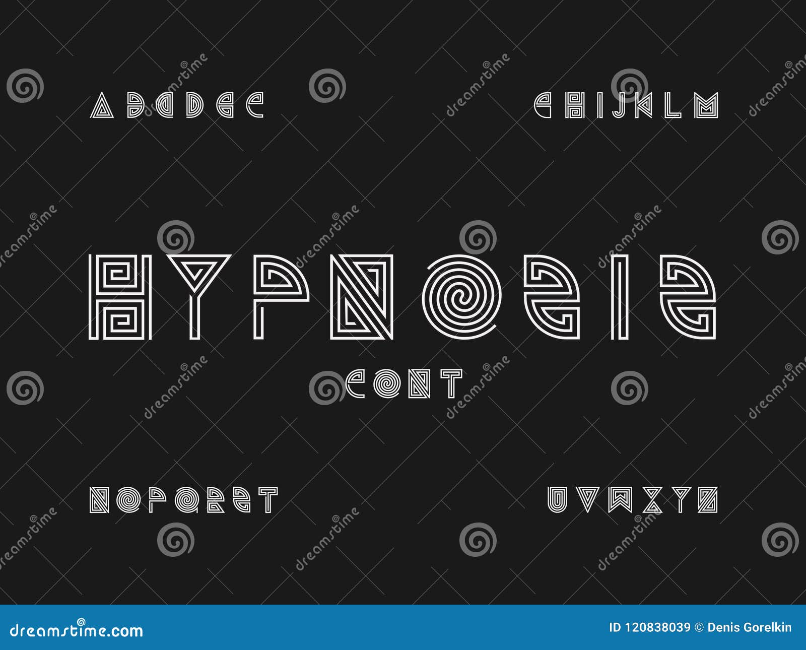 Hypnosis Font. Vector Alphabet L Stock Vector - Illustration of ...