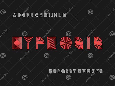 Hypnosis Font. Vector Alphabet Stock Vector - Illustration of latin ...