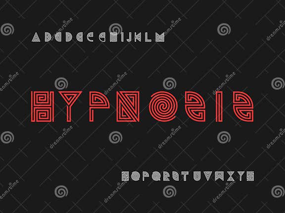 Hypnosis Font. Vector Alphabet Stock Vector - Illustration of latin ...