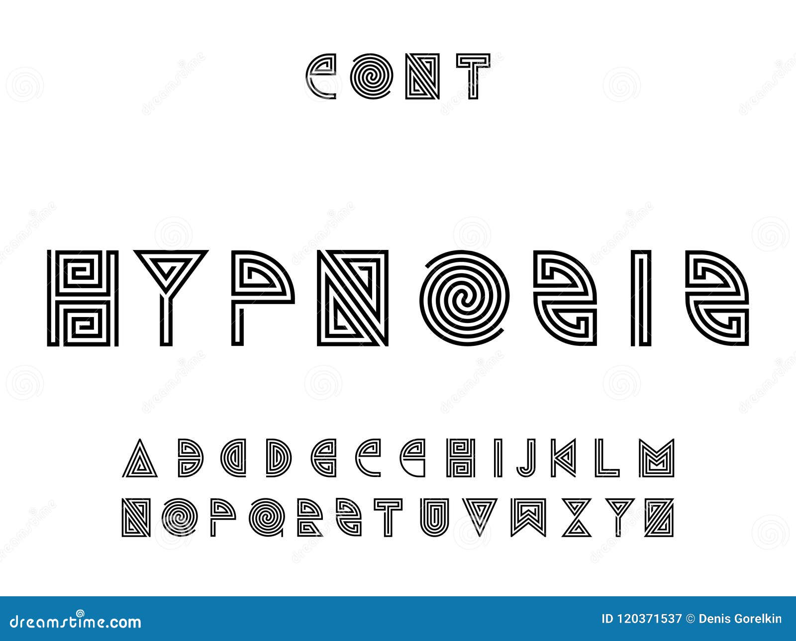 Hypnosis Font. Vector Alphabet Stock Vector - Illustration of graphic ...